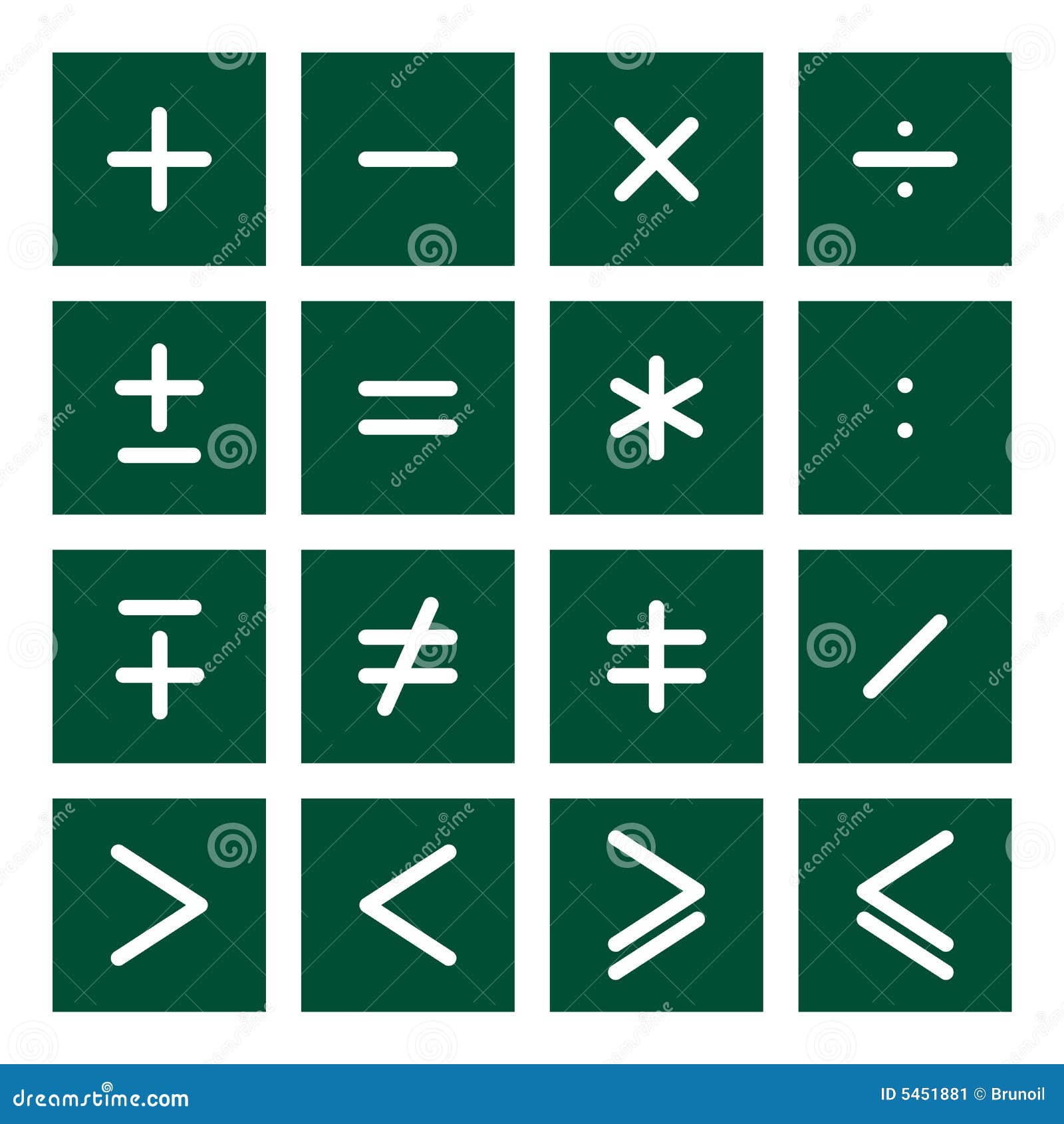 Reeks 2 Van Het Pictogram Van Math Vector Illustratie - Illustration of ...