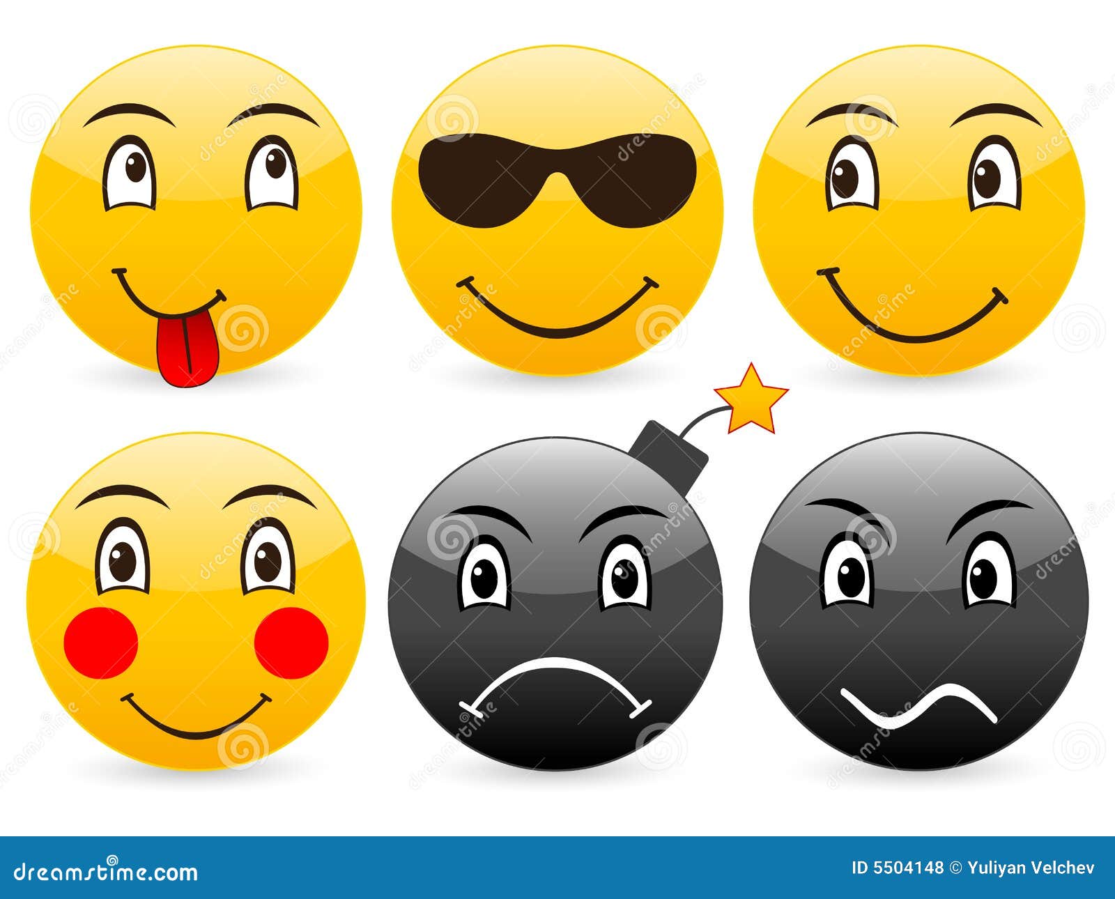 Reeks 5 van de glimlach vector illustratie. Illustration of klem - 5504148
