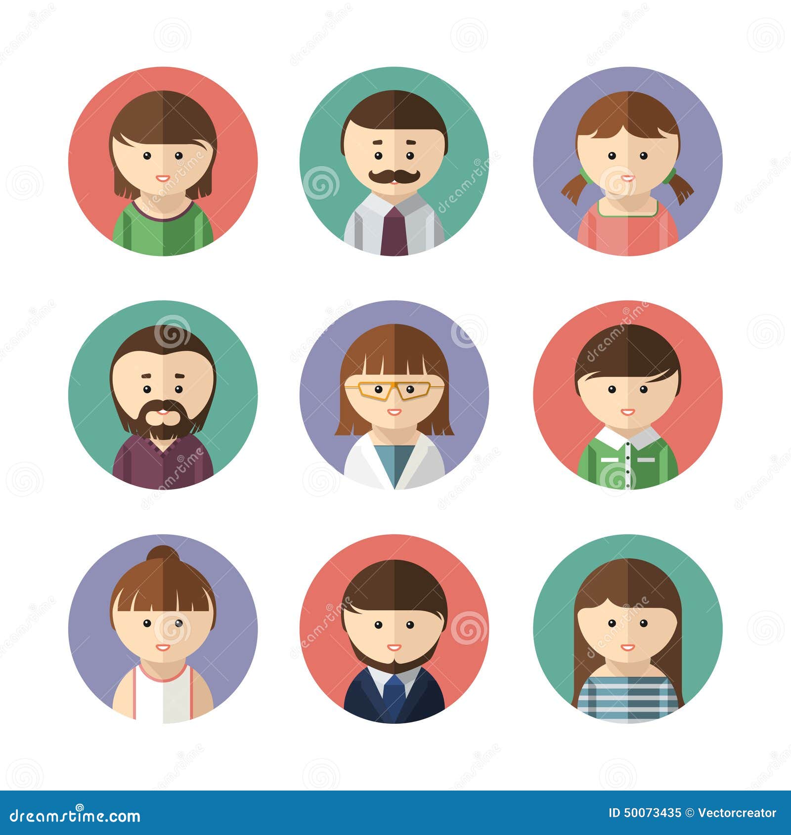 Reeks Avatar Pictogrammen Vector Illustratie Vector Illustratie ...
