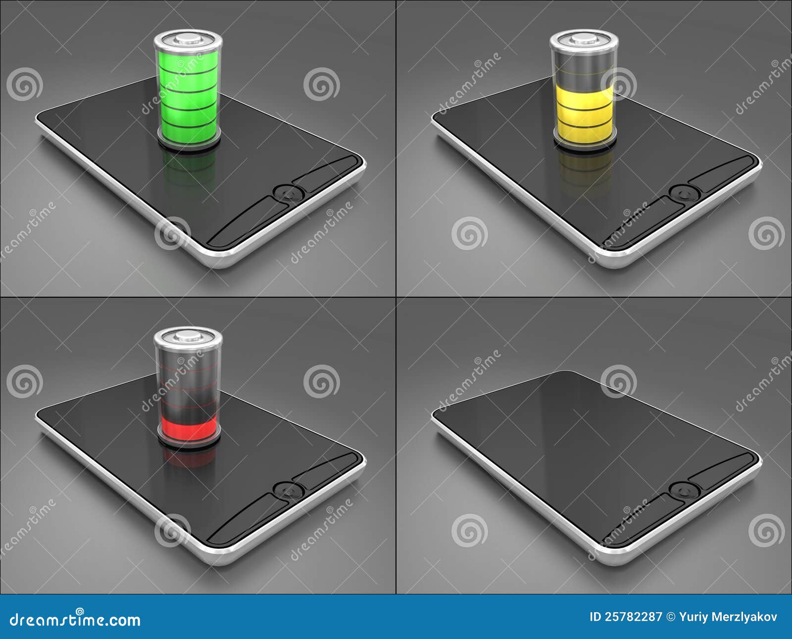 Reeks - Batterij Die in Een Telefoon Laden Stock Illustratie ...