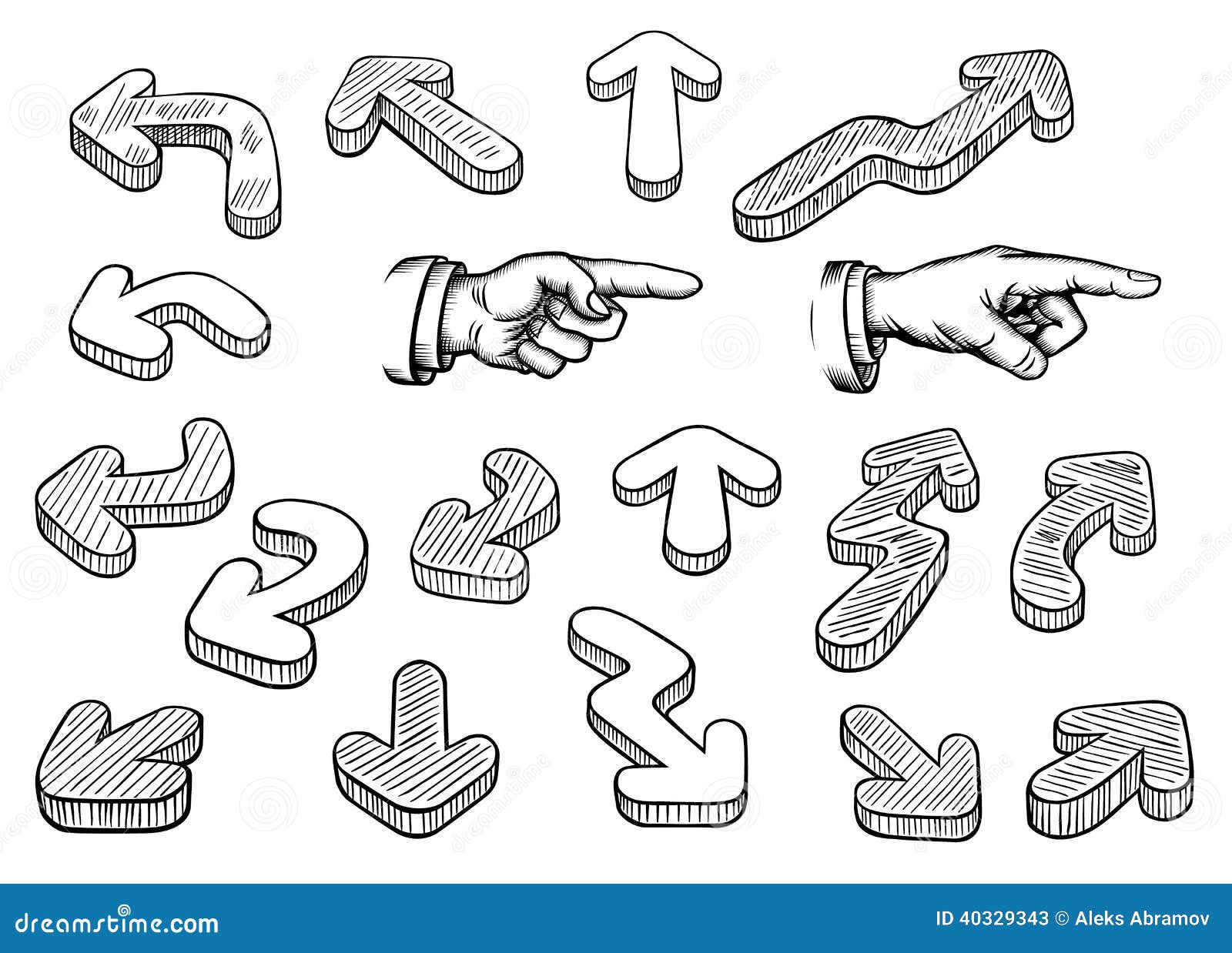 Reeks 3d pijlen vector illustratie. Illustration of wijzen - 40329343