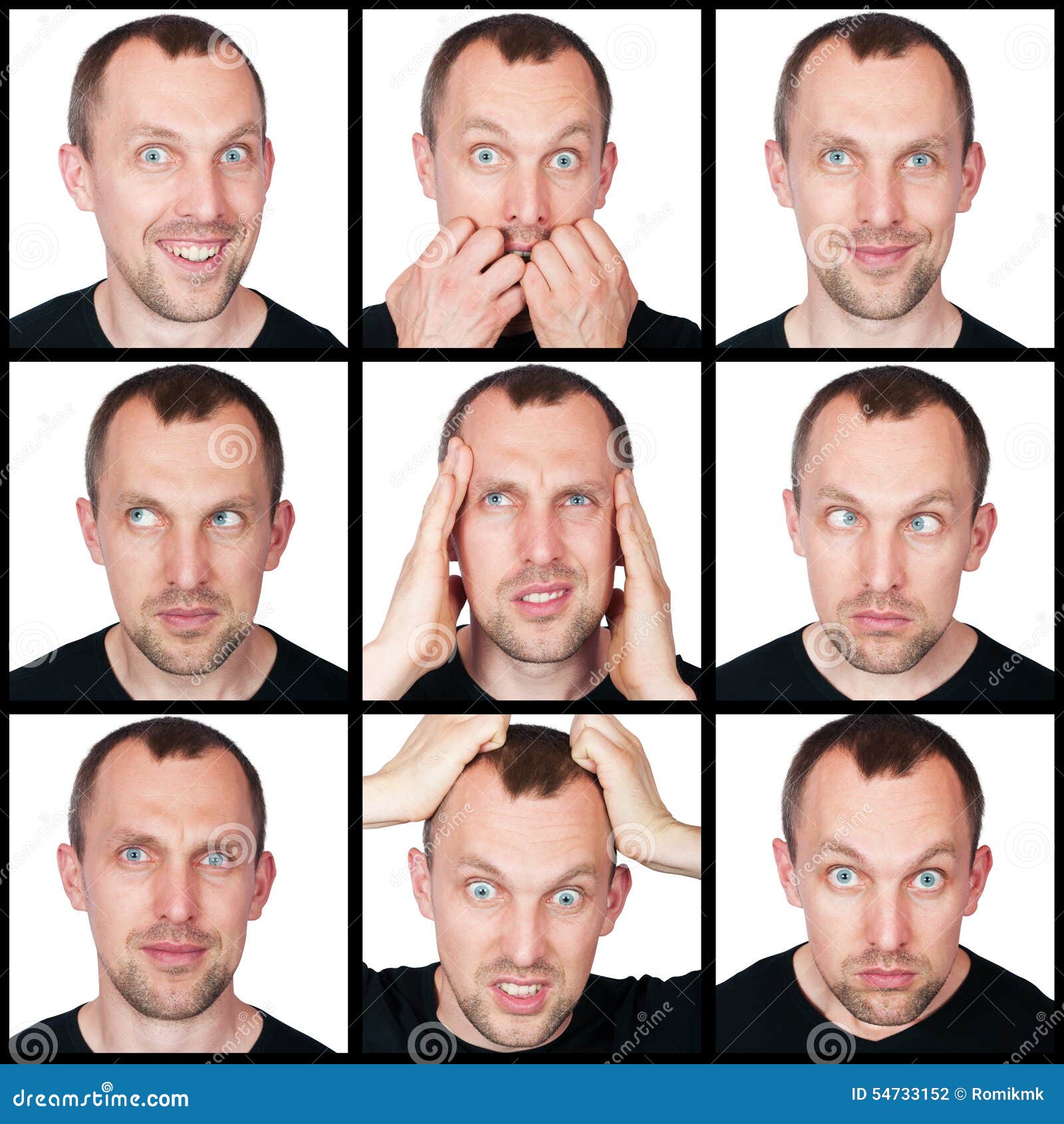 Reeks emoties van de mens stock foto. Image of vrees - 54733152