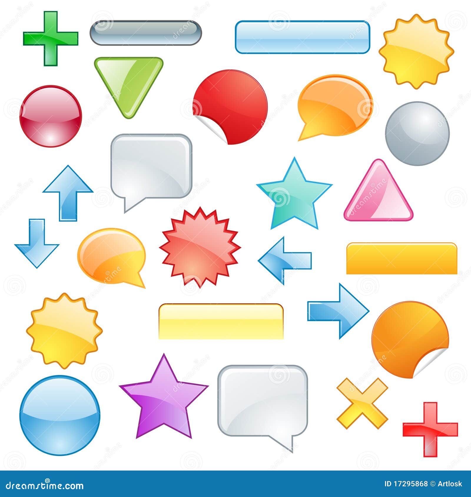 Reeks Gekleurde Symbolen En Vormen Vector Illustratie - Illustration of ...