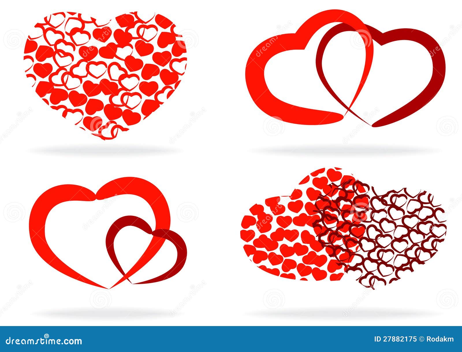 Reeks gestileerde harten vector illustratie. Illustration of liefde ...
