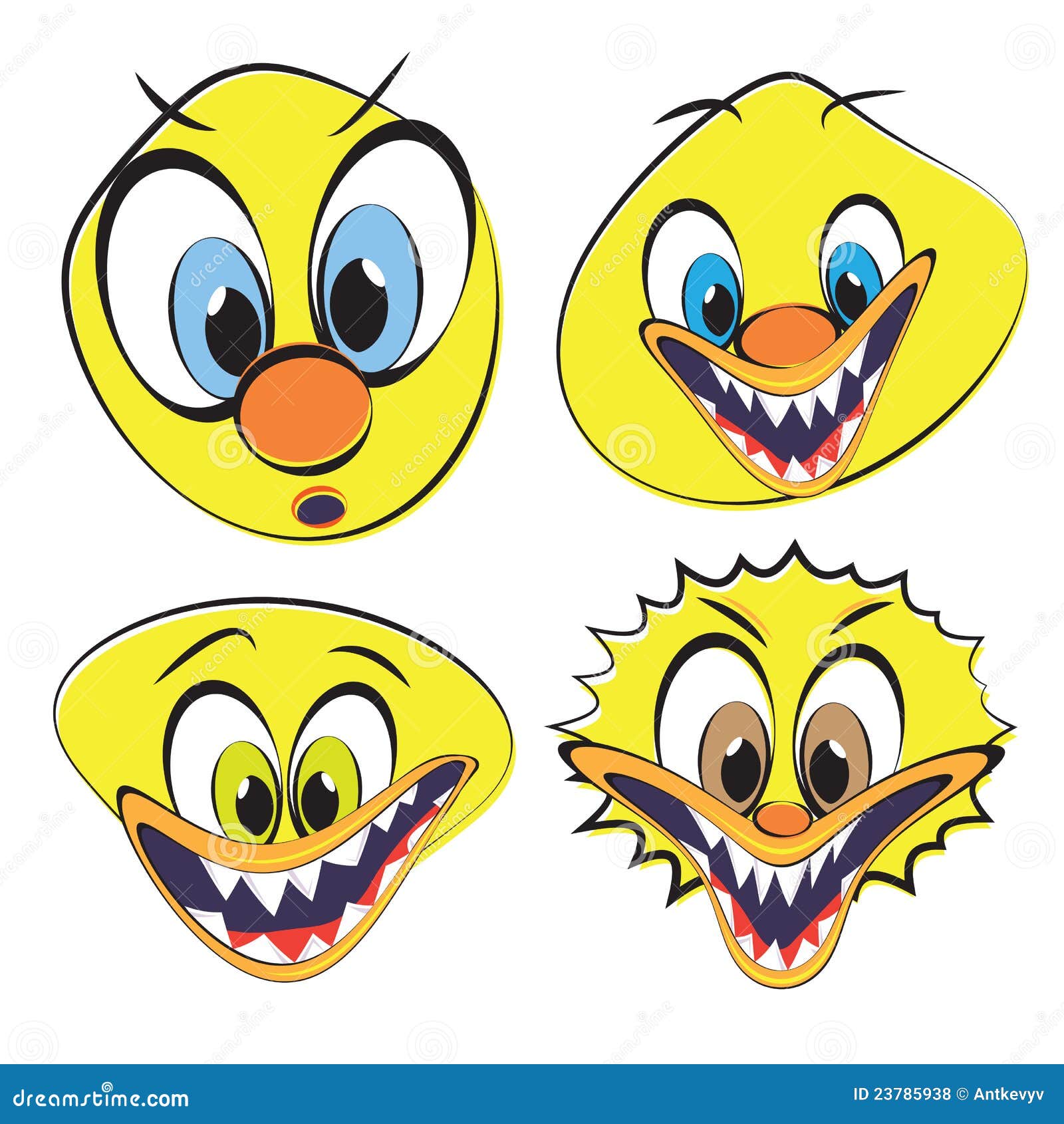 Reeks Grappige En Lelijke Smileys Vector Illustratie - Illustration of ...