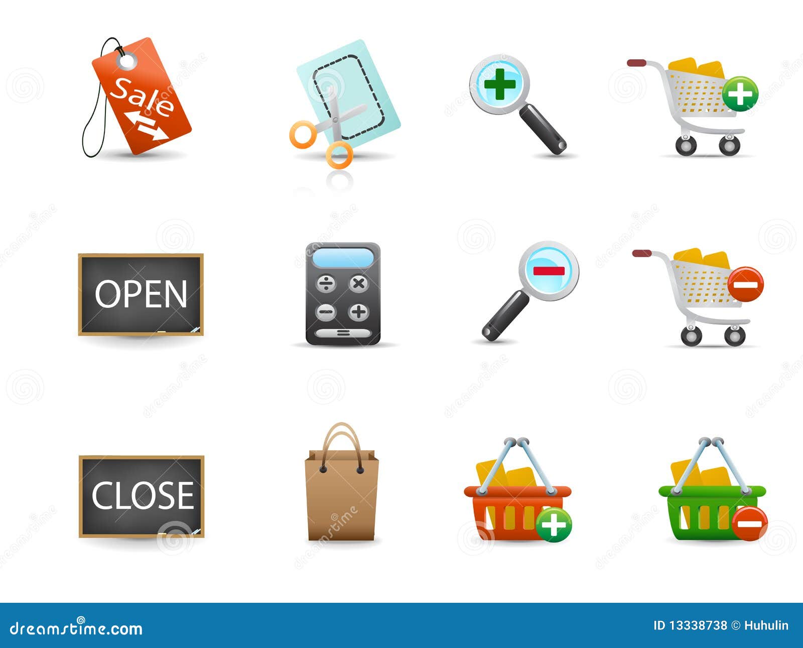 Reeks Het Winkelen Pictogrammen Vector Illustratie - Illustration of ...