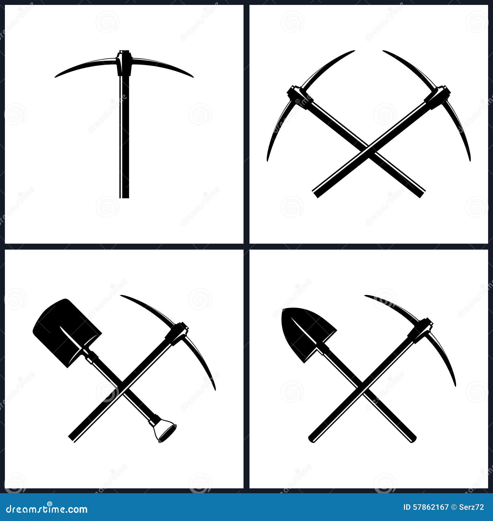 Reeks Hulpmiddelen Voor Uitgraving Vector Illustratie - Illustration of ...