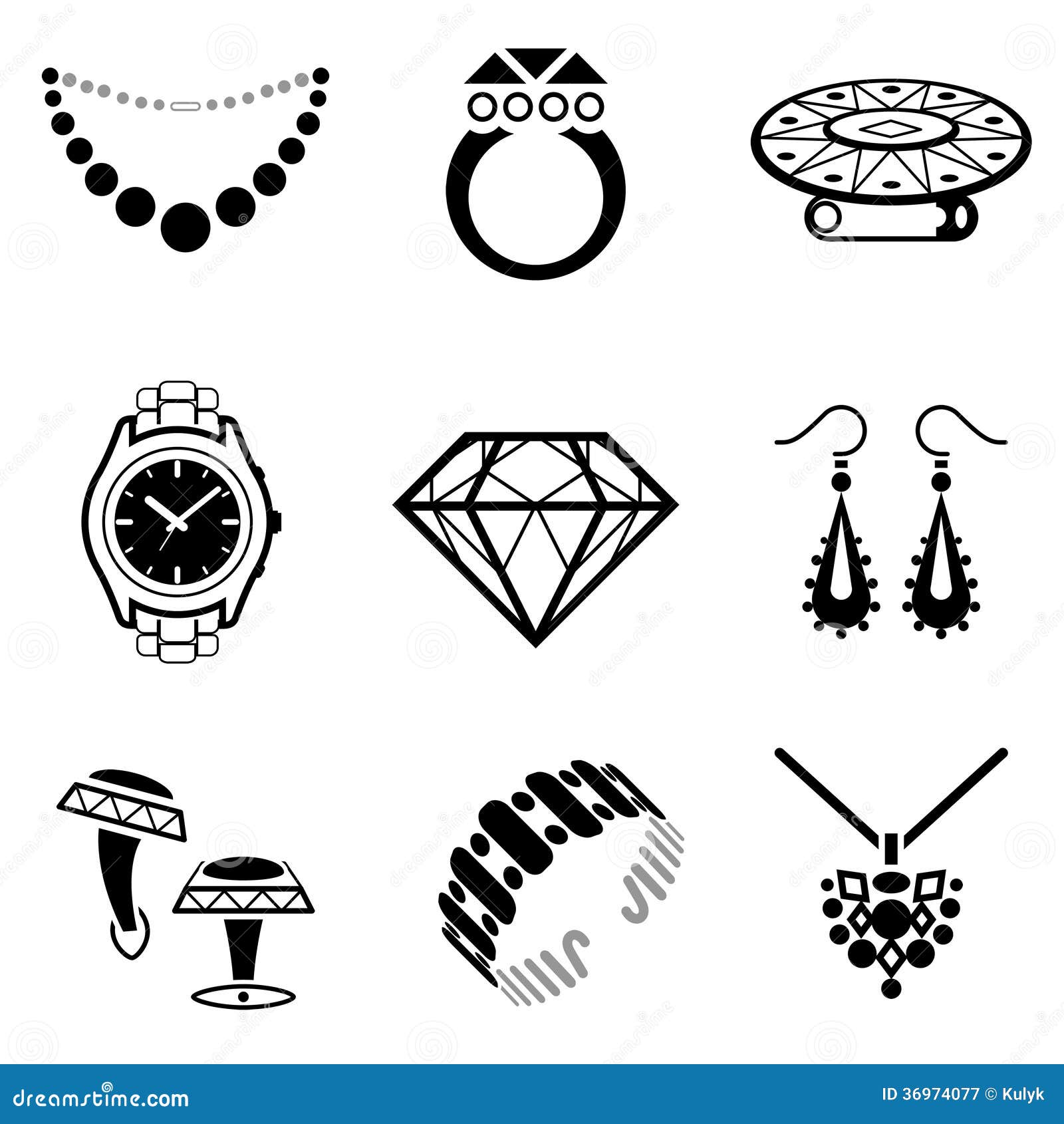 Reeks juwelenpictogrammen vector illustratie. Illustration of juwelen ...