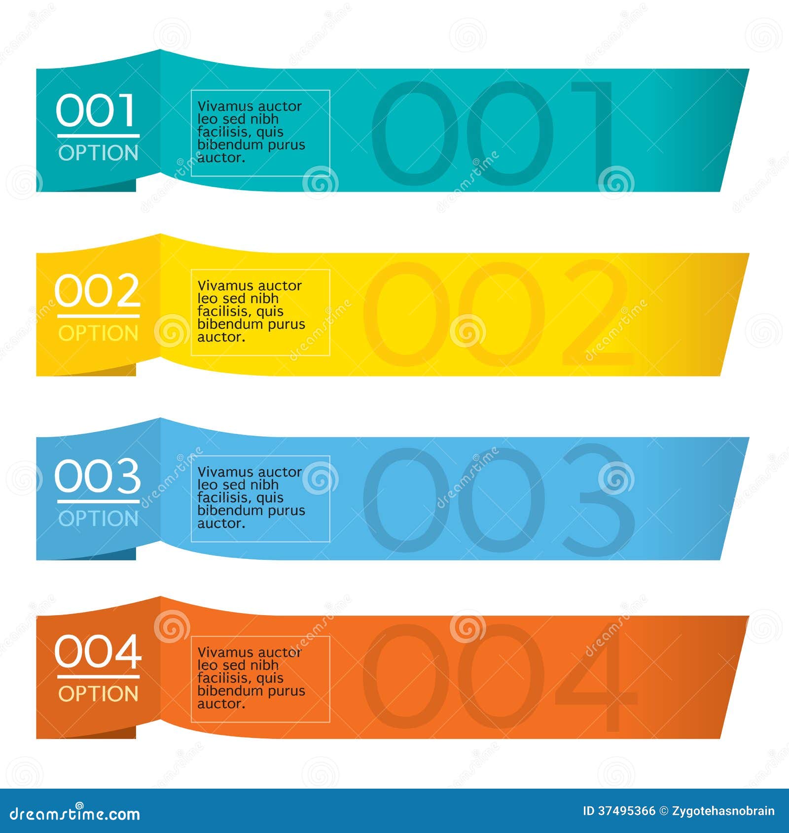 Reeks Kleurrijke Horizontale Document Banners. Vector Illustratie ...