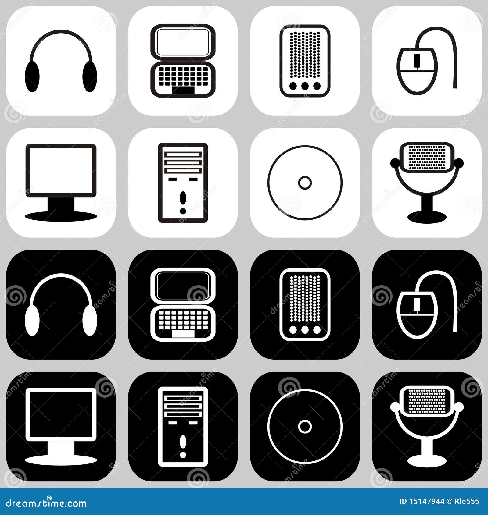 Reeks Met Computerpictogrammen Vector Illustratie - Illustration of ...