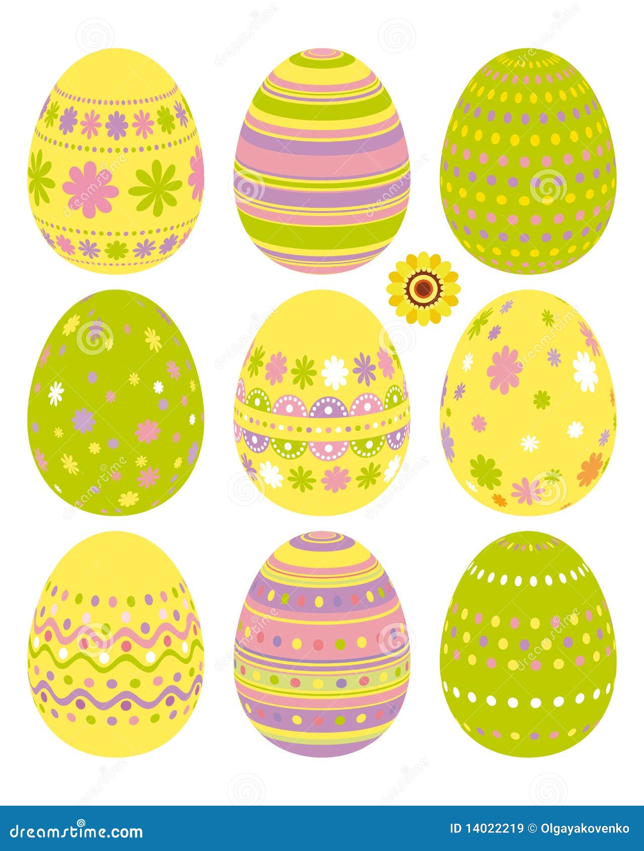 Reeks Paaseieren vector illustratie. Illustration of grens - 14022219