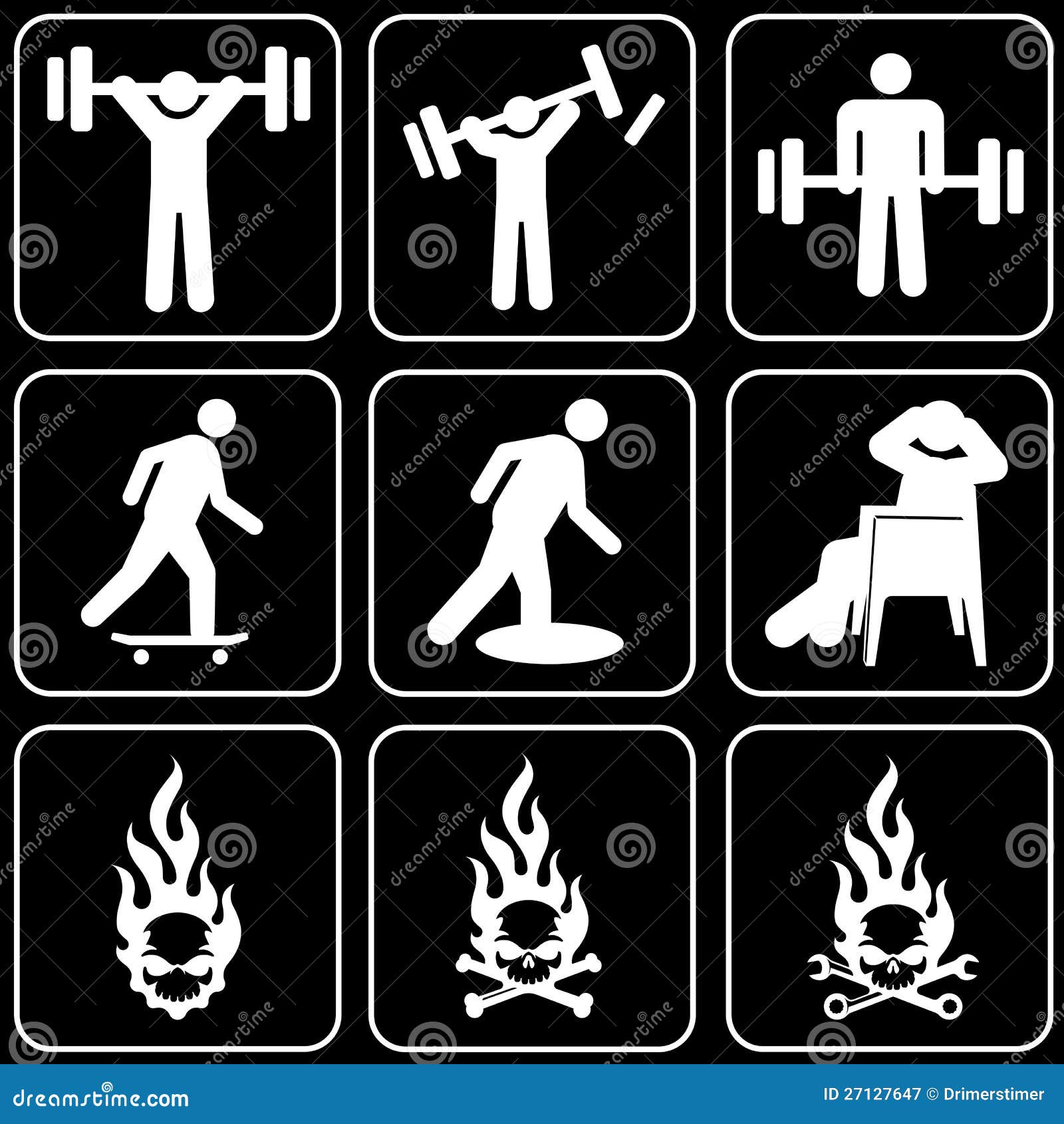 Reeks Pictogrammen (mensen, Brand) Vector Illustratie - Illustration of ...