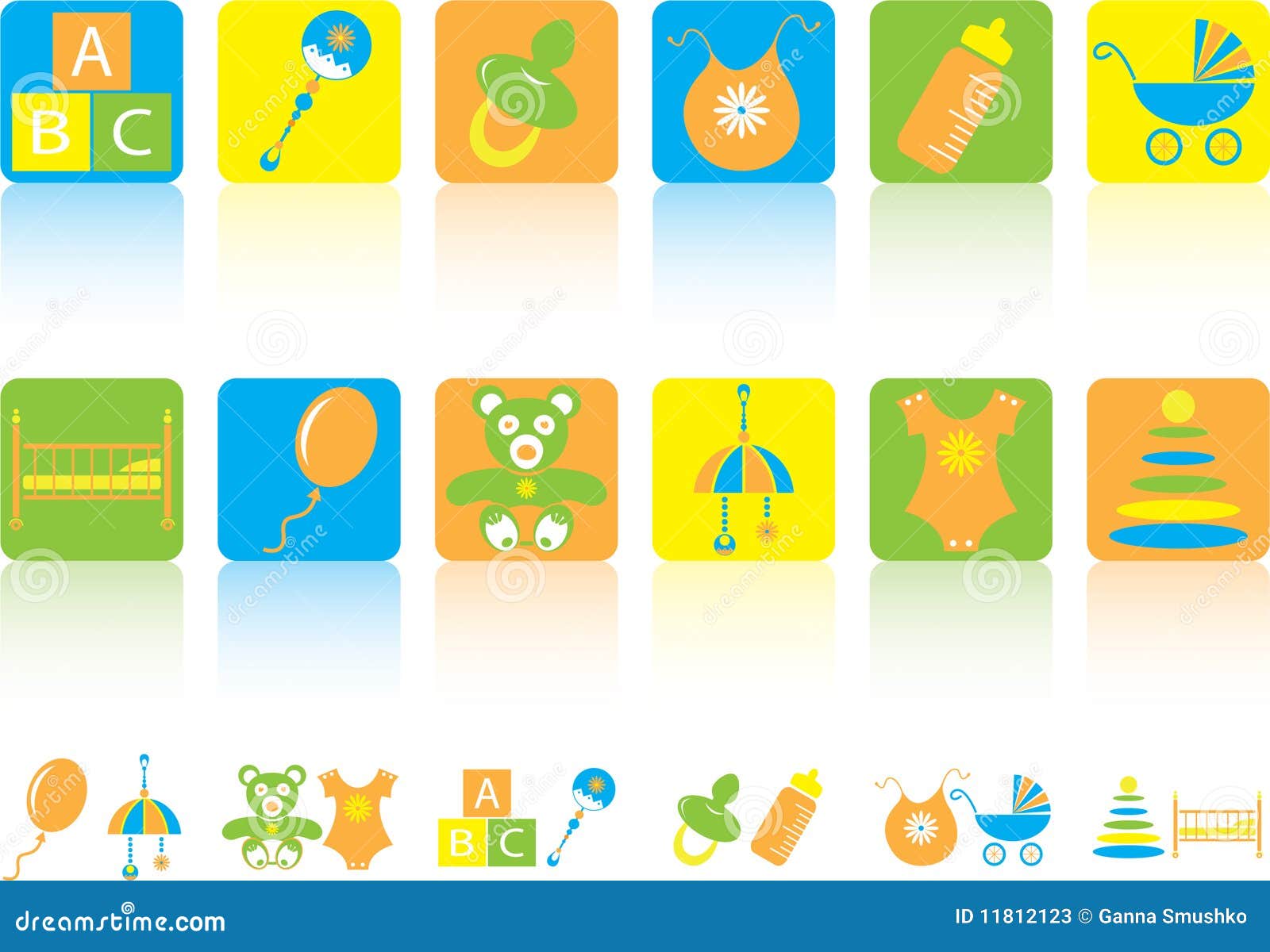 Reeks Pictogrammen Van Kinderen Stock Illustratie - Illustration of ...