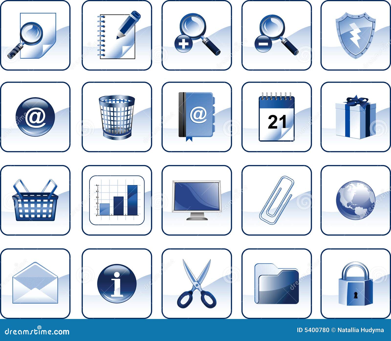 Reeks Pictogrammen Voor Website Vector Illustratie - Illustration of ...