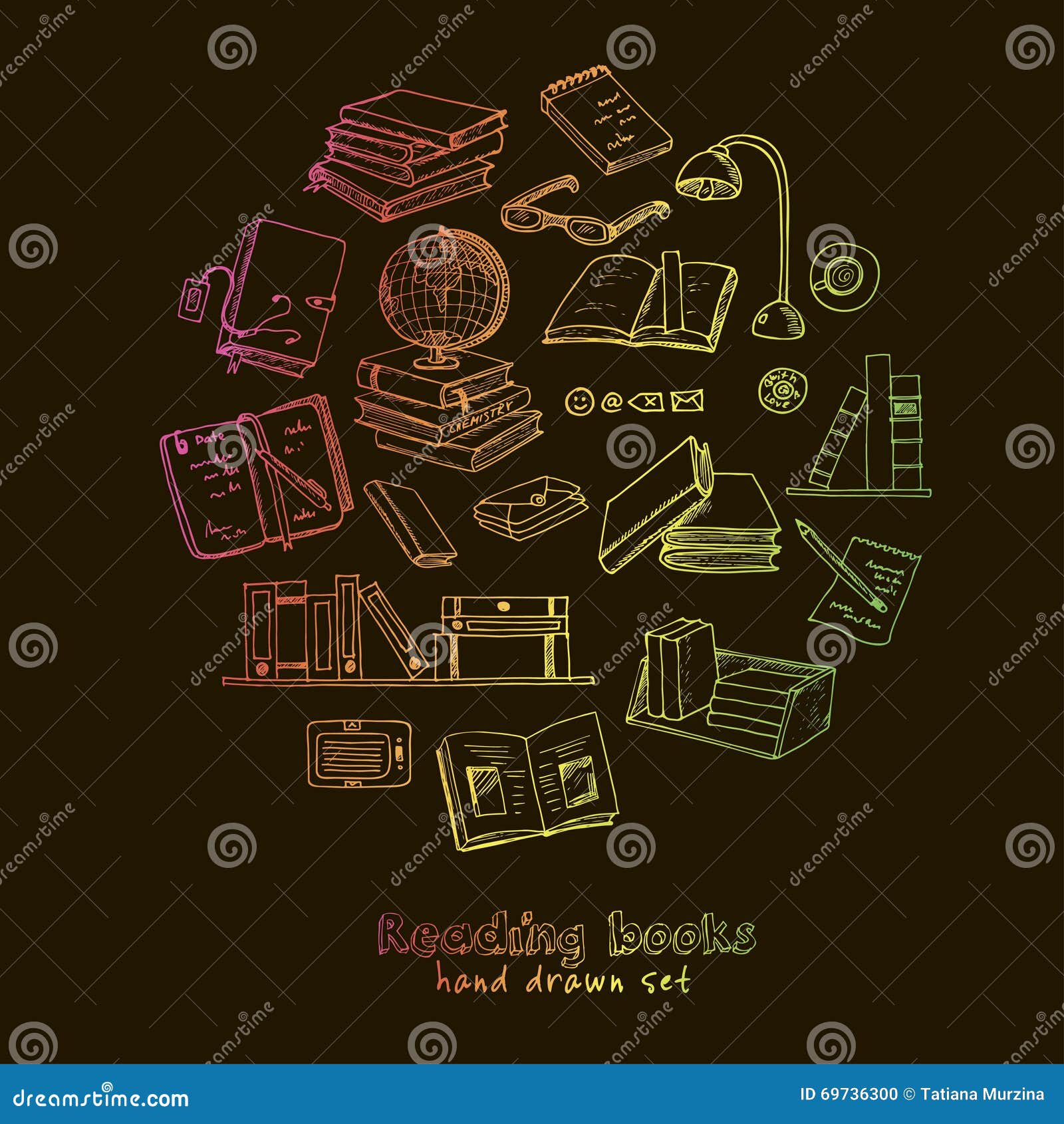 Reeks Schooltekeningen Schetsen Hand-tekening Vector Illustrat Vector ...
