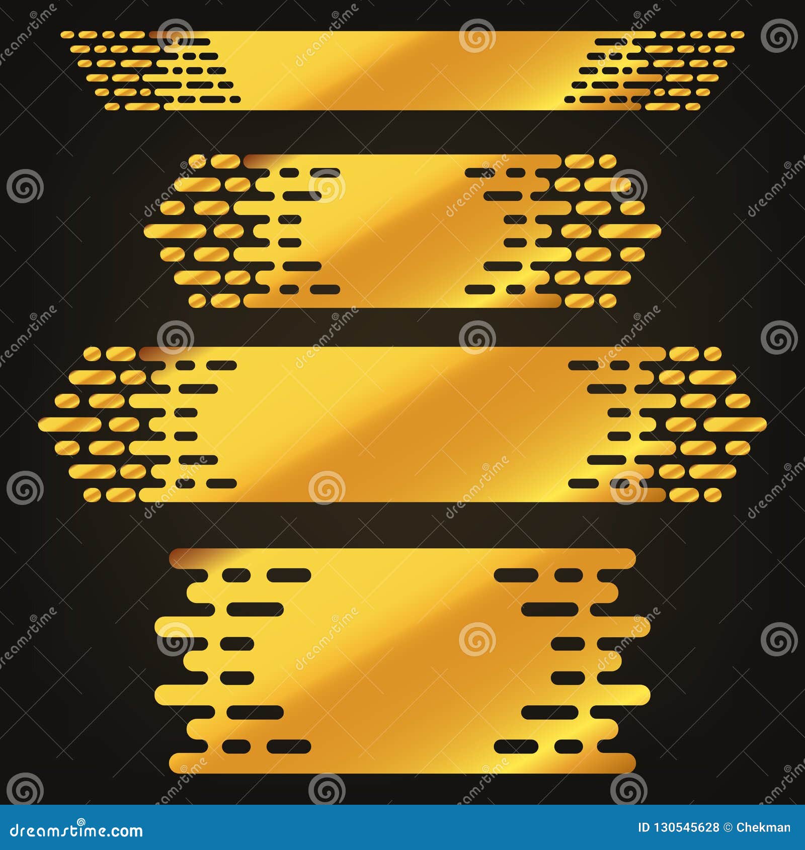 Reeks Van Abstract Gouden Lint Vector Illustratie Stock Illustratie ...