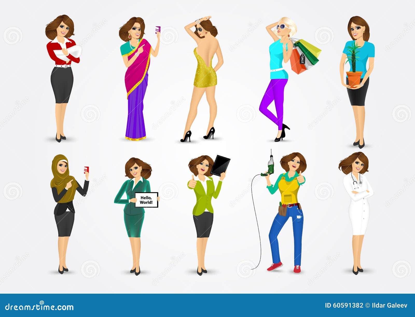 Reeks van 10 beroepen vector illustratie. Illustration of karakters ... Reeks van 10 beroepen vector illustratie. Illustration of karakters ...