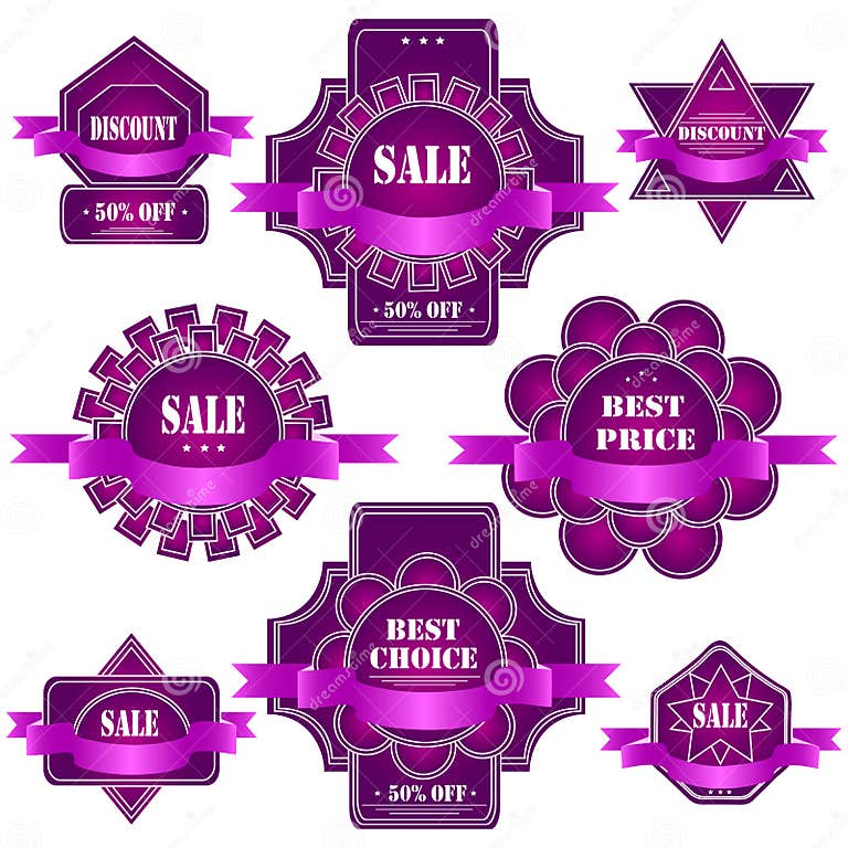 Reeks van etiket. Vector stock illustratie. Illustration of illustratie ...