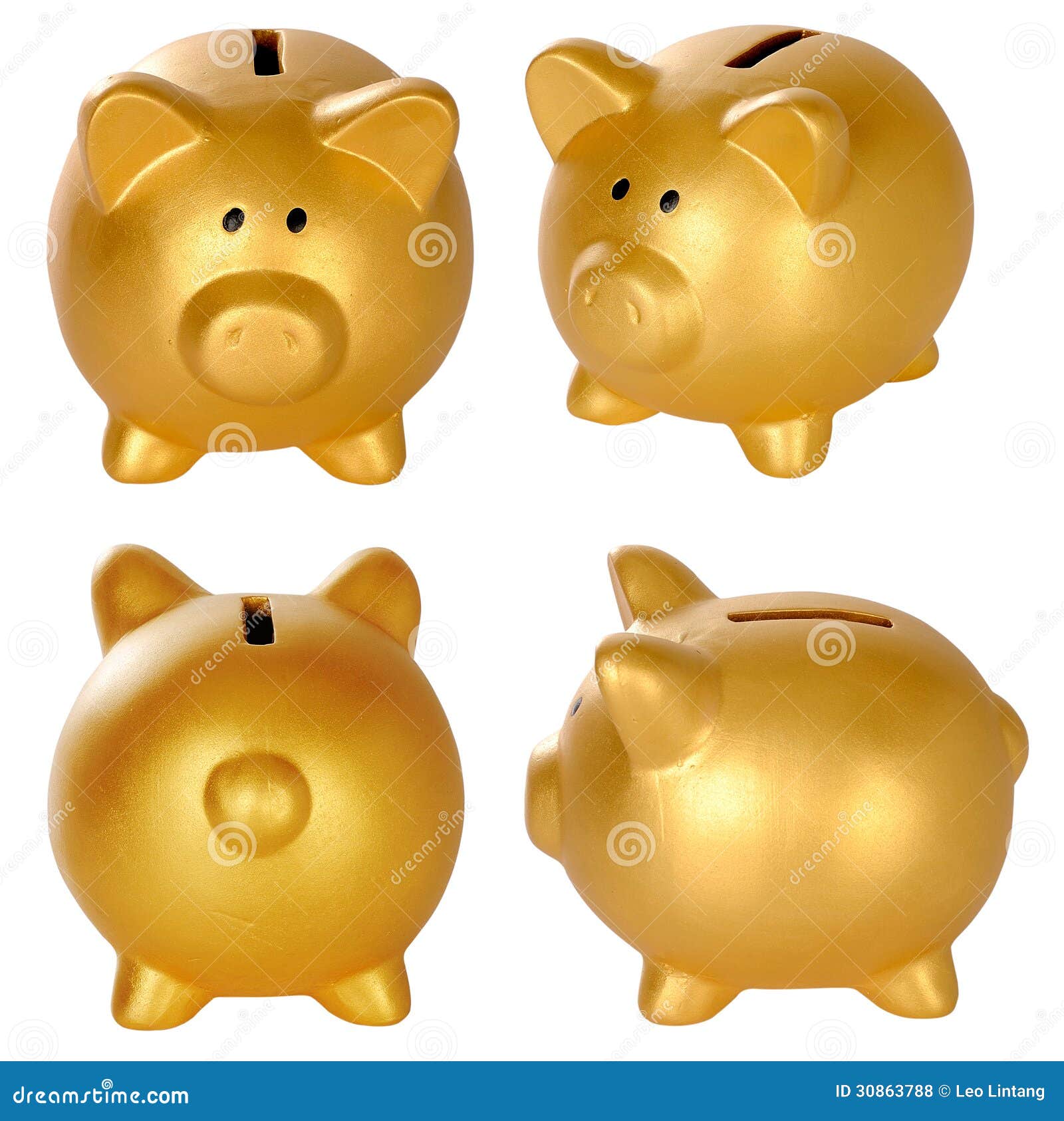 Reeks Van Gouden Spaarvarken Stock Foto - Image of fonds, besparing ...