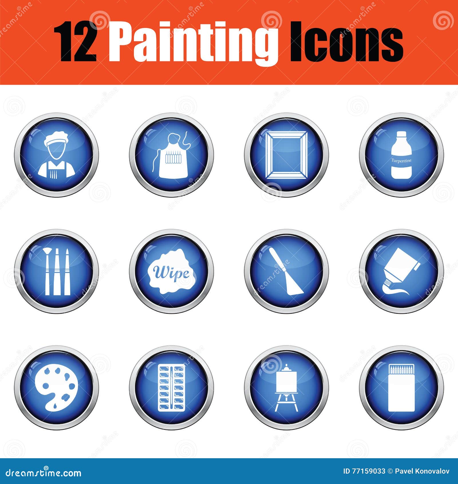 Reeks Van Het Schilderen Van Pictogrammen Vector Illustratie ...