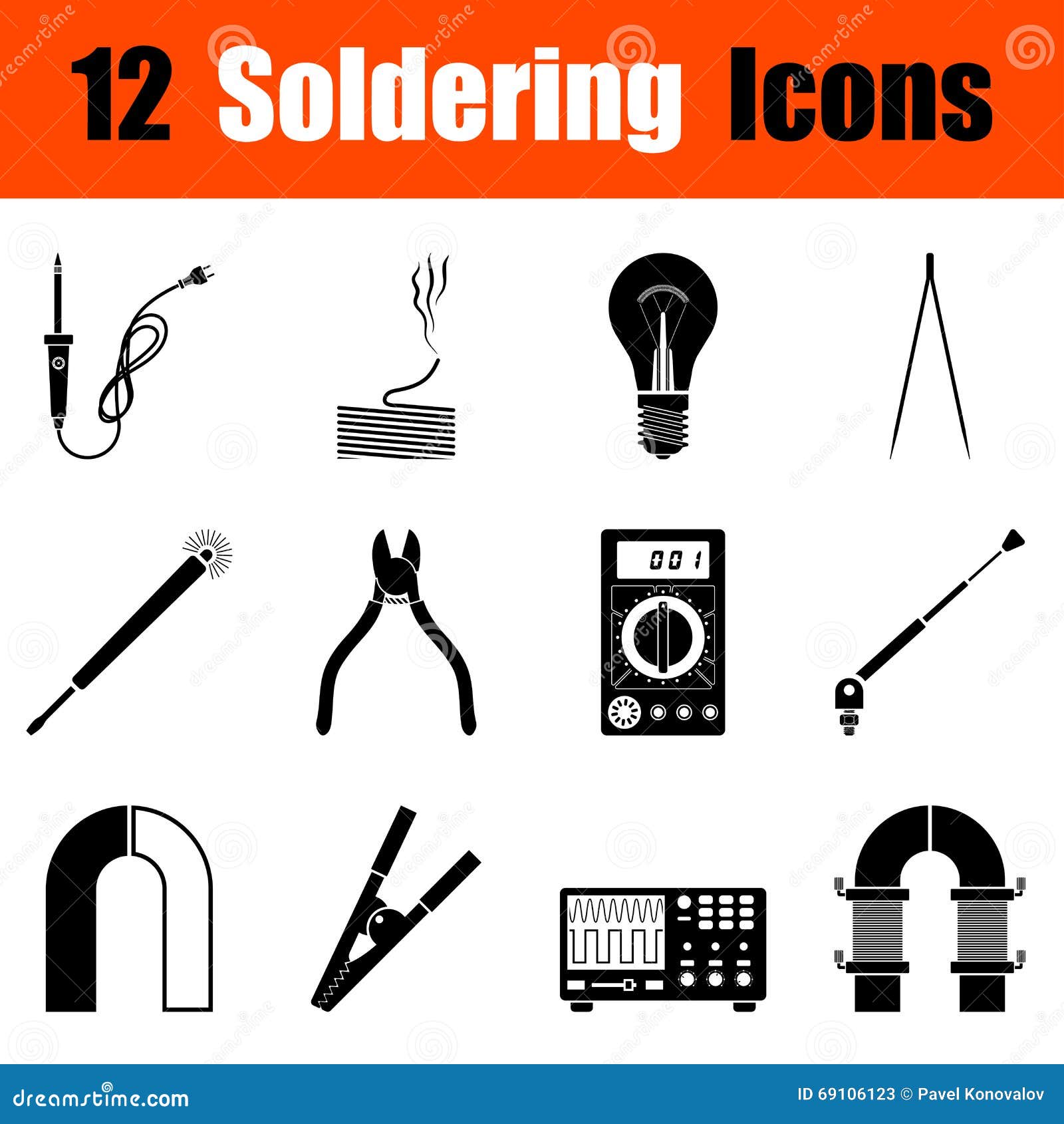 Reeks Van Het Solderen Van Pictogrammen Vector Illustratie ...