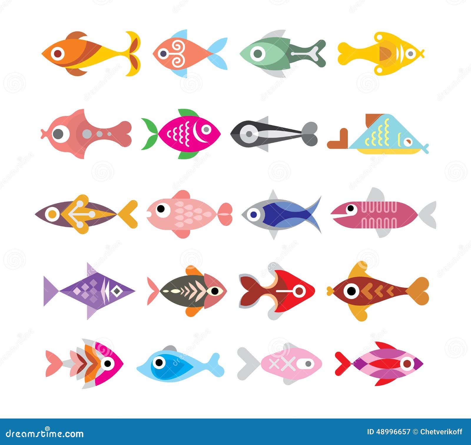 Reeks Van Het Vissen De Vectorpictogram Vector Illustratie ...