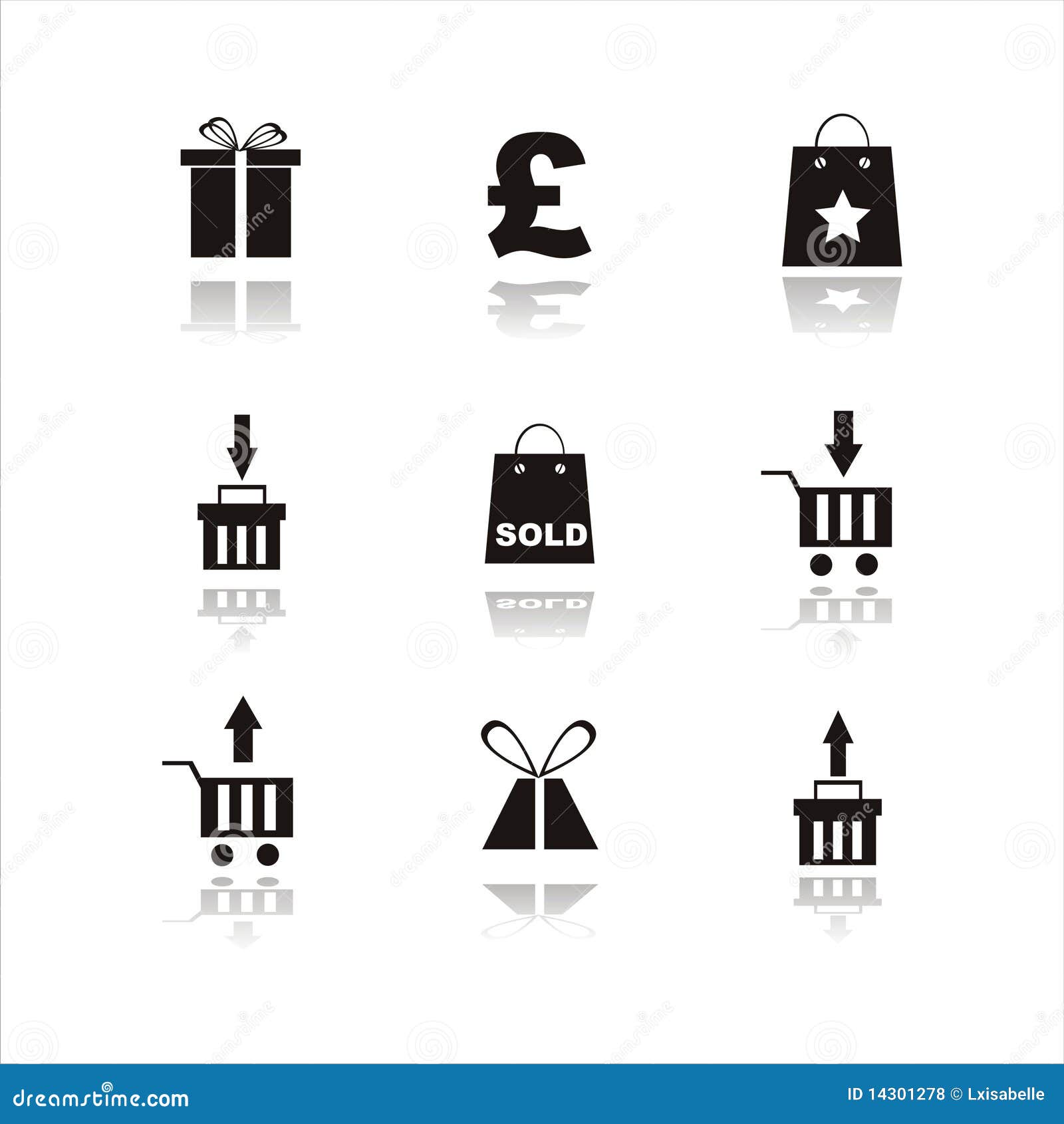 Reeks Van Het Winkelen 9 Pictogram Vector Illustratie - Illustration of ...