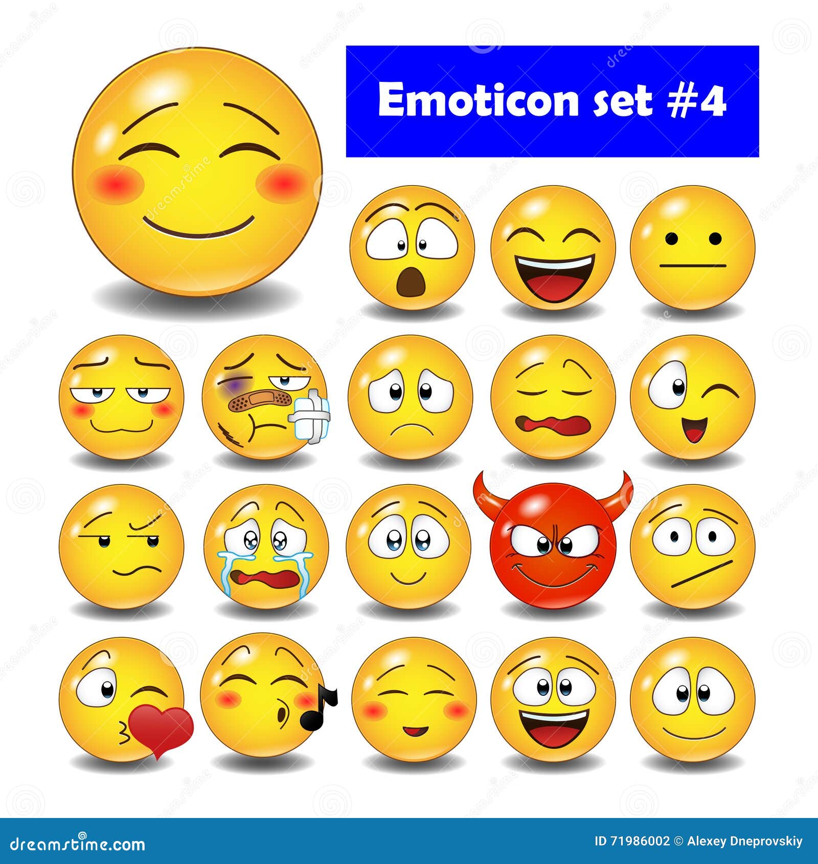 Reeks Van Leuke Smiley Emoticons Vector Illustratie - Illustration of ...