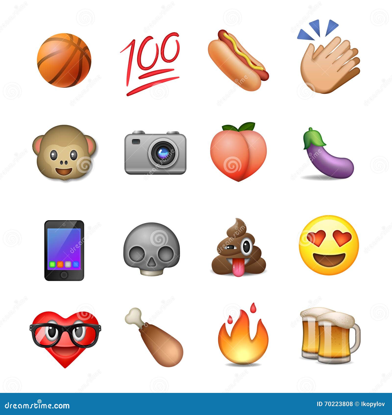 Reeks Van Leuke Smiley Emoticons, Emojiontwerp Vector Illustratie ...