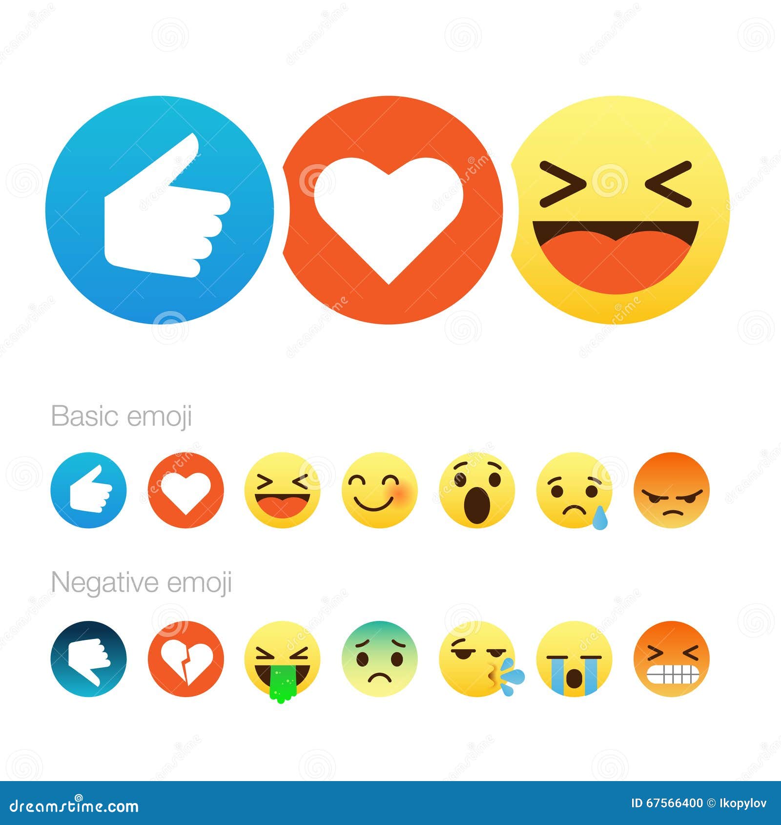 Reeks Van Leuke Smiley Emoticons, Vlak Ontwerp Vector Illustratie ...