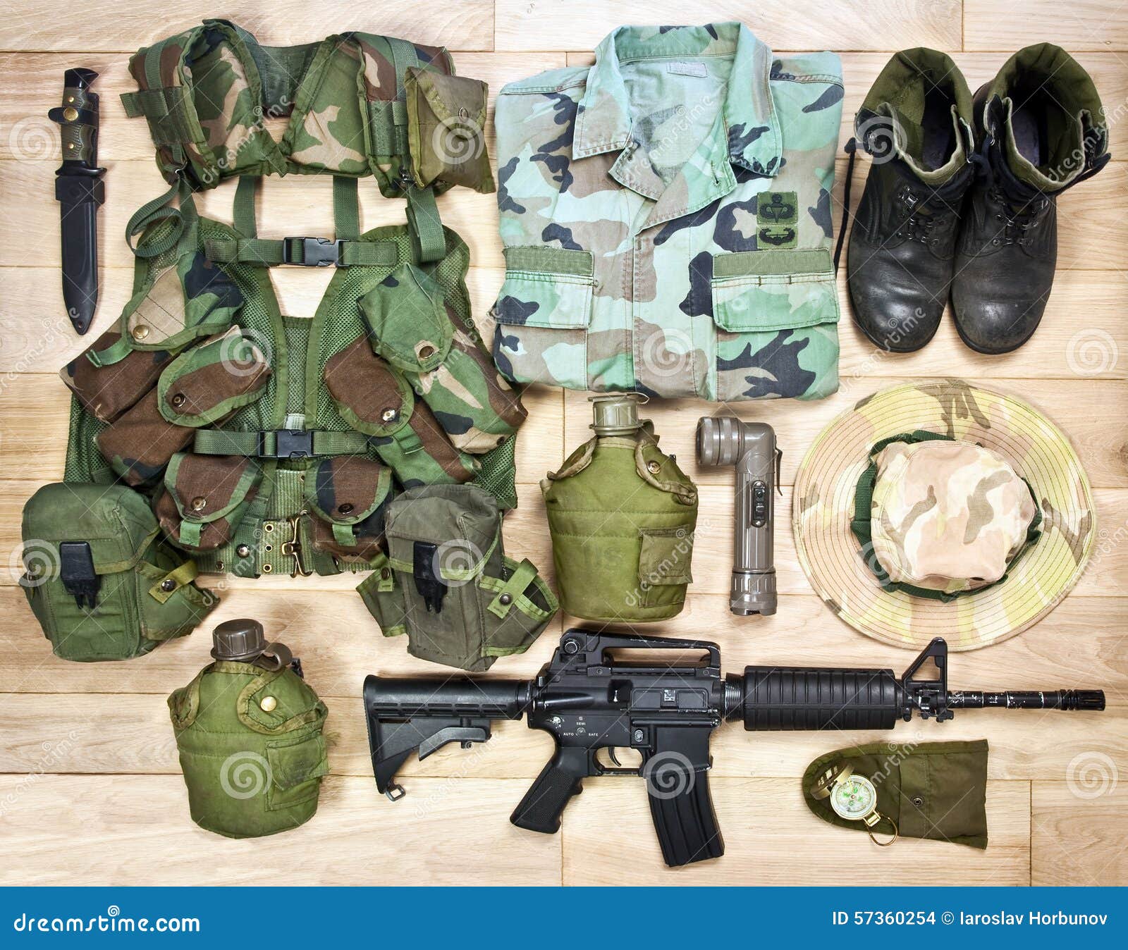 Reeks Van Militaire Uitrusting Van De De Oorlogsera Van Vietnam Stock ...