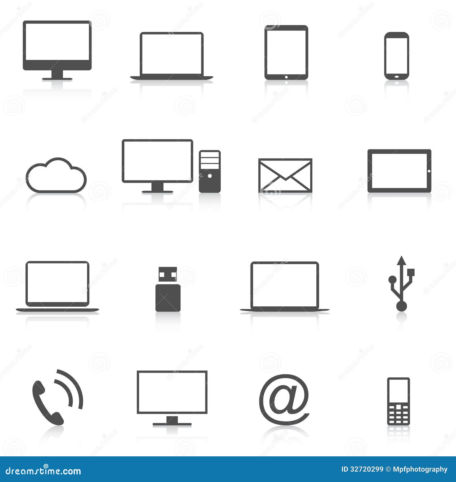 Reeks Van Moderne De Isolatievector Van Computerpictogrammen Vector ...