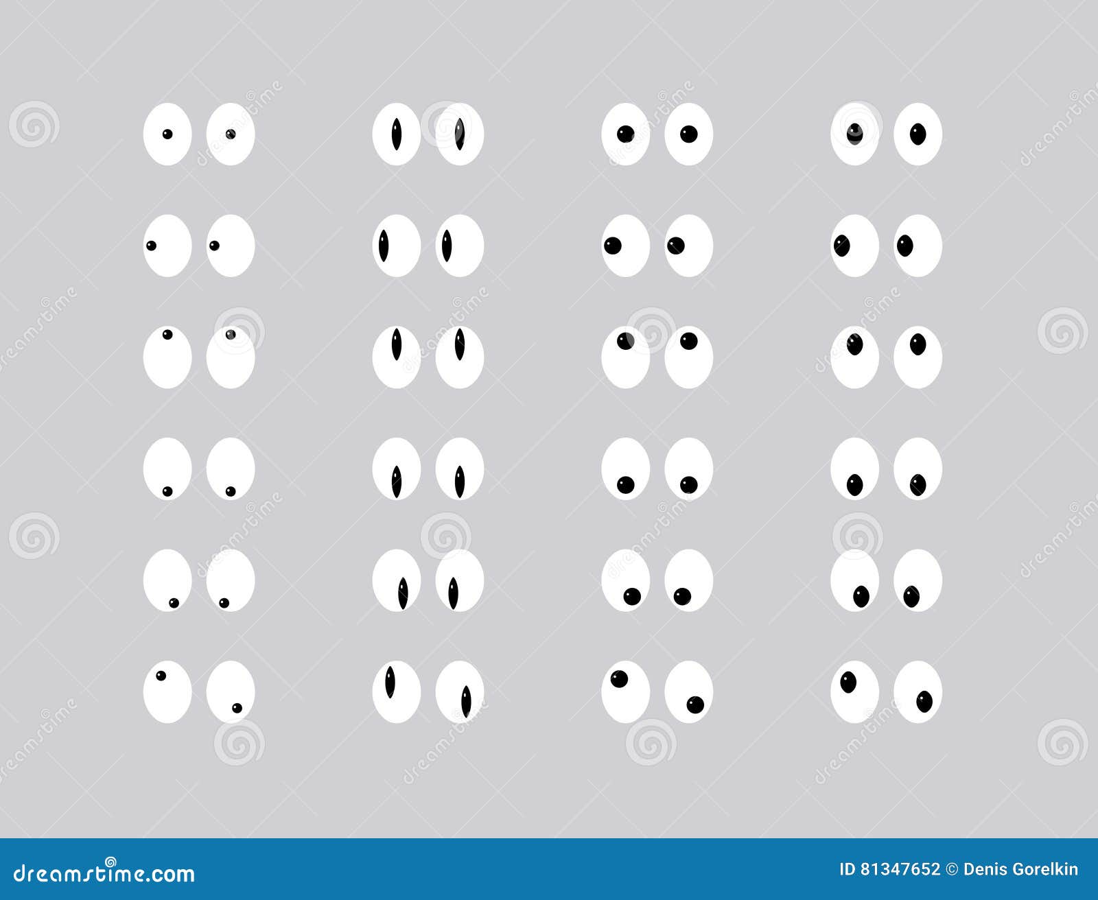 Reeks Van Oog Emoticon Vector Vector Illustratie - Illustration of lens ...