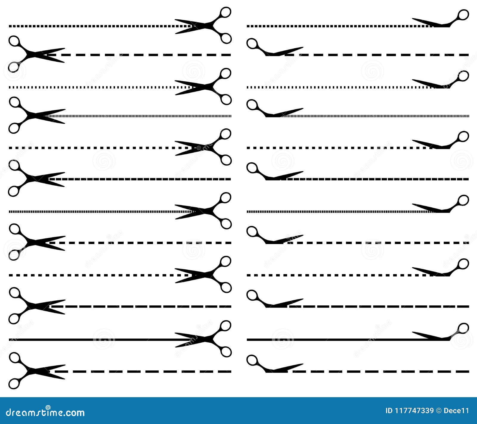 Reeks Van Schaar Met Gesneden Lijnen Vector Illustratie - Illustration ...