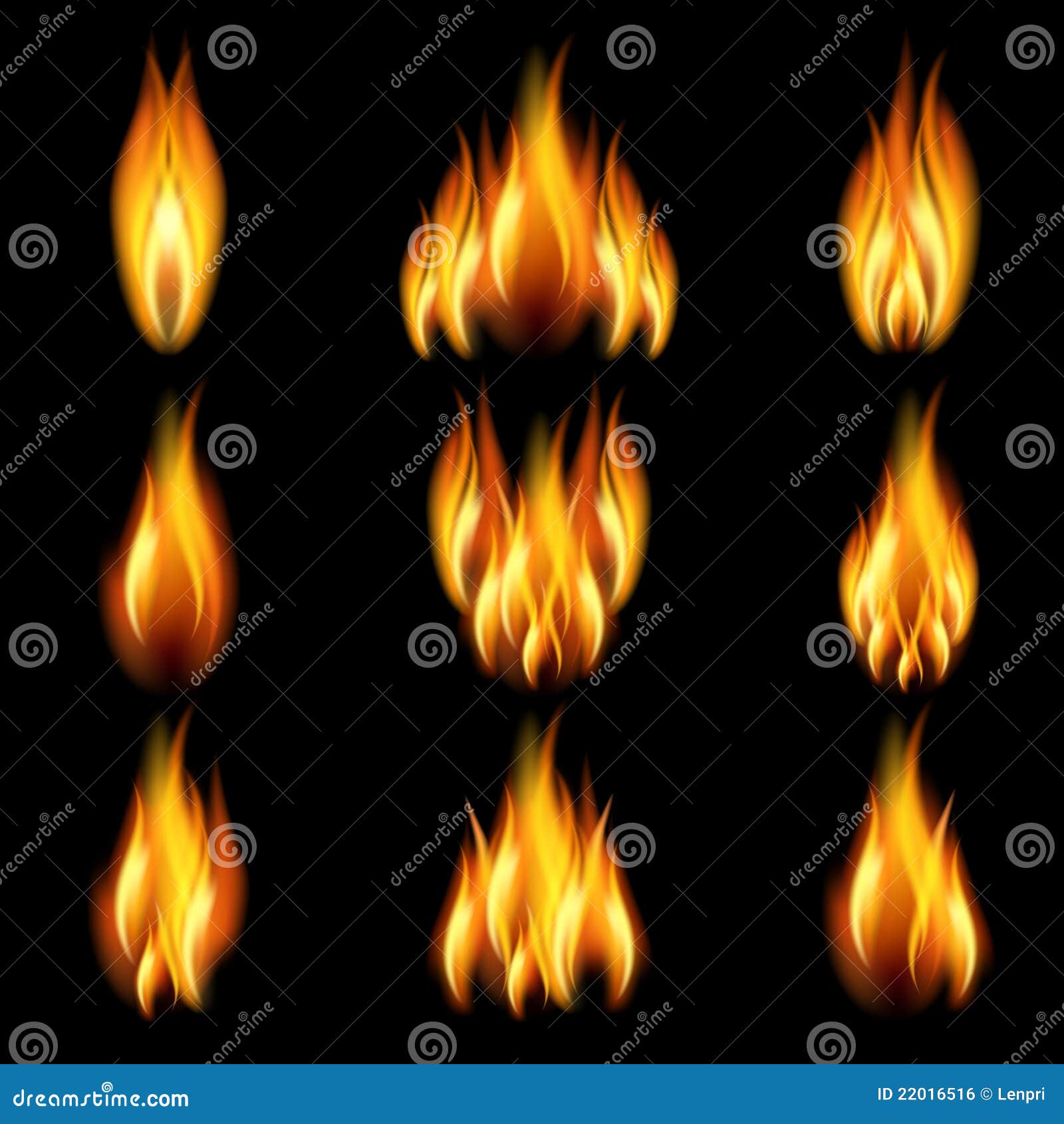 Reeks van vlam vector illustratie. Illustration of illustratie - 22016516