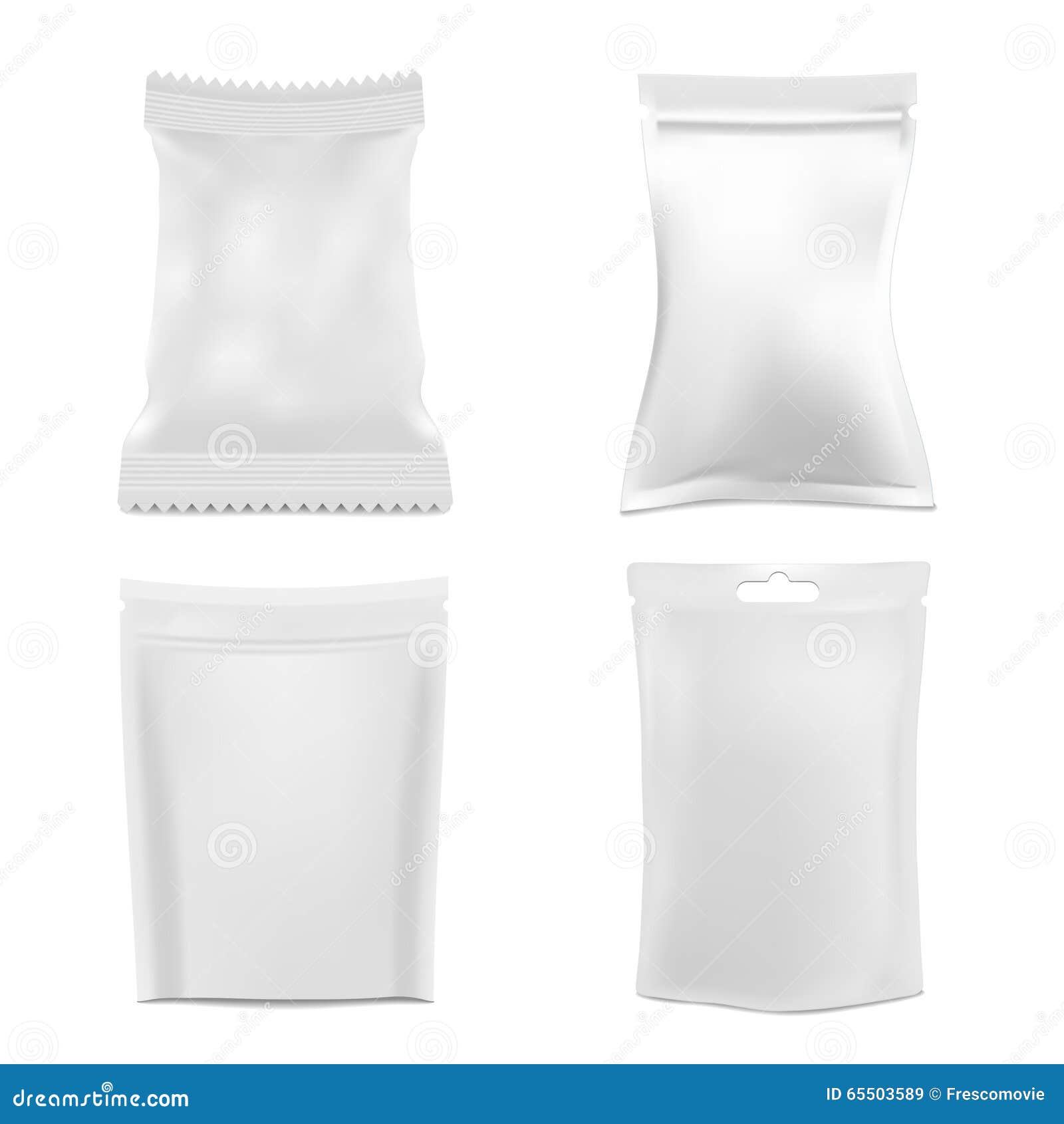 Reeks Van Witte Folie Verpakking Vector Illustratie - Illustration of ...