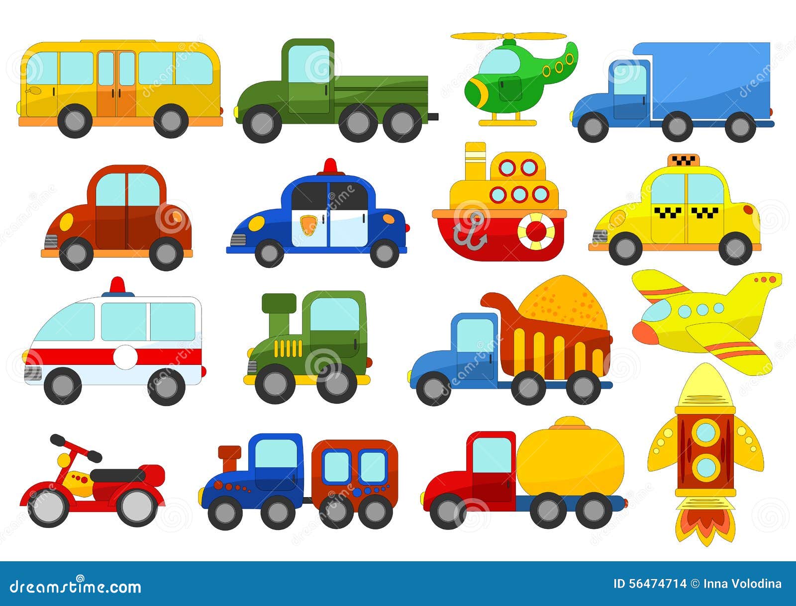 Reeks Verschillende Auto's Op Witte Achtergrond Stock Illustratie ...