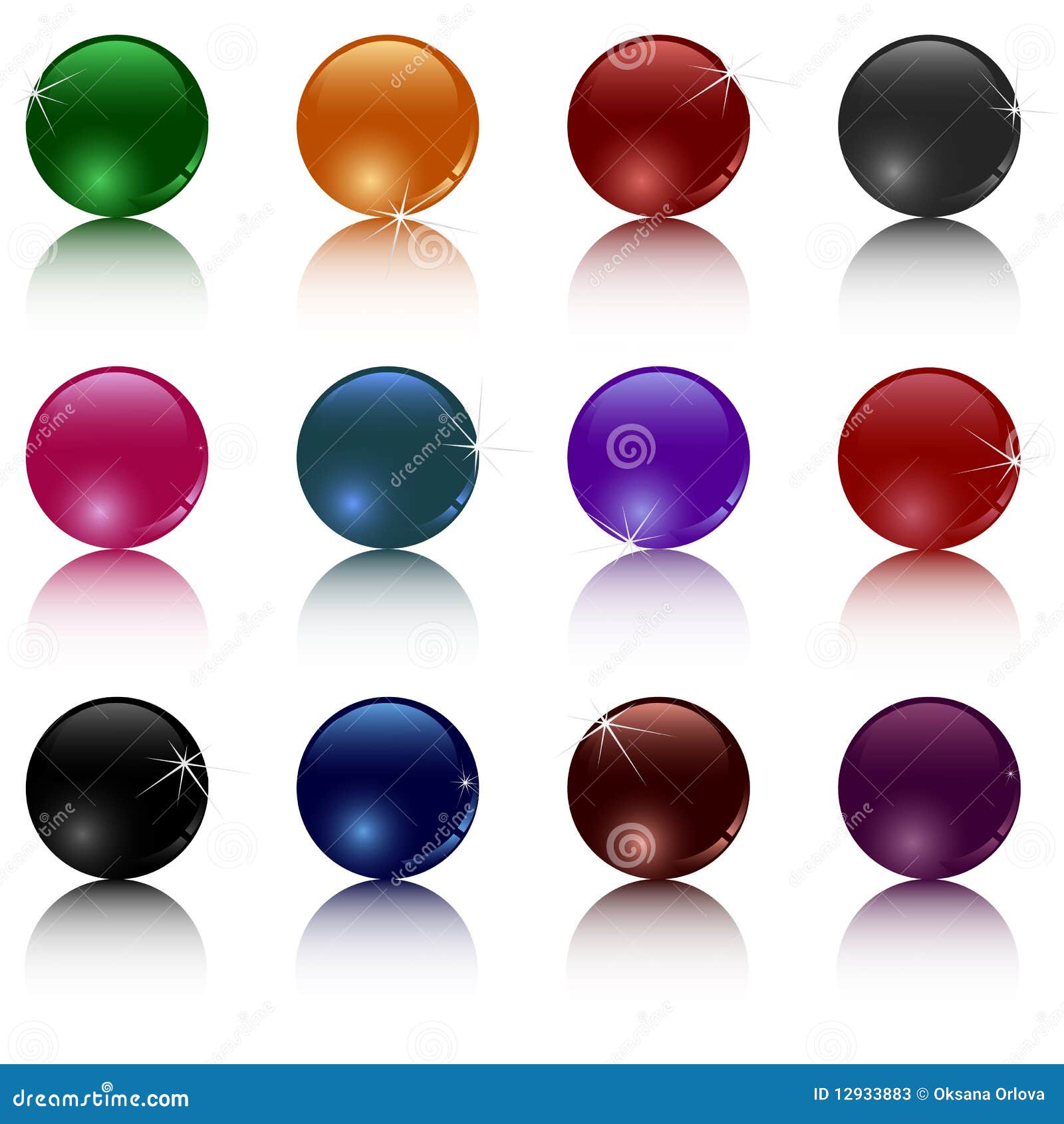 Reeks verschillende ballen stock illustratie. Illustration of donker ...