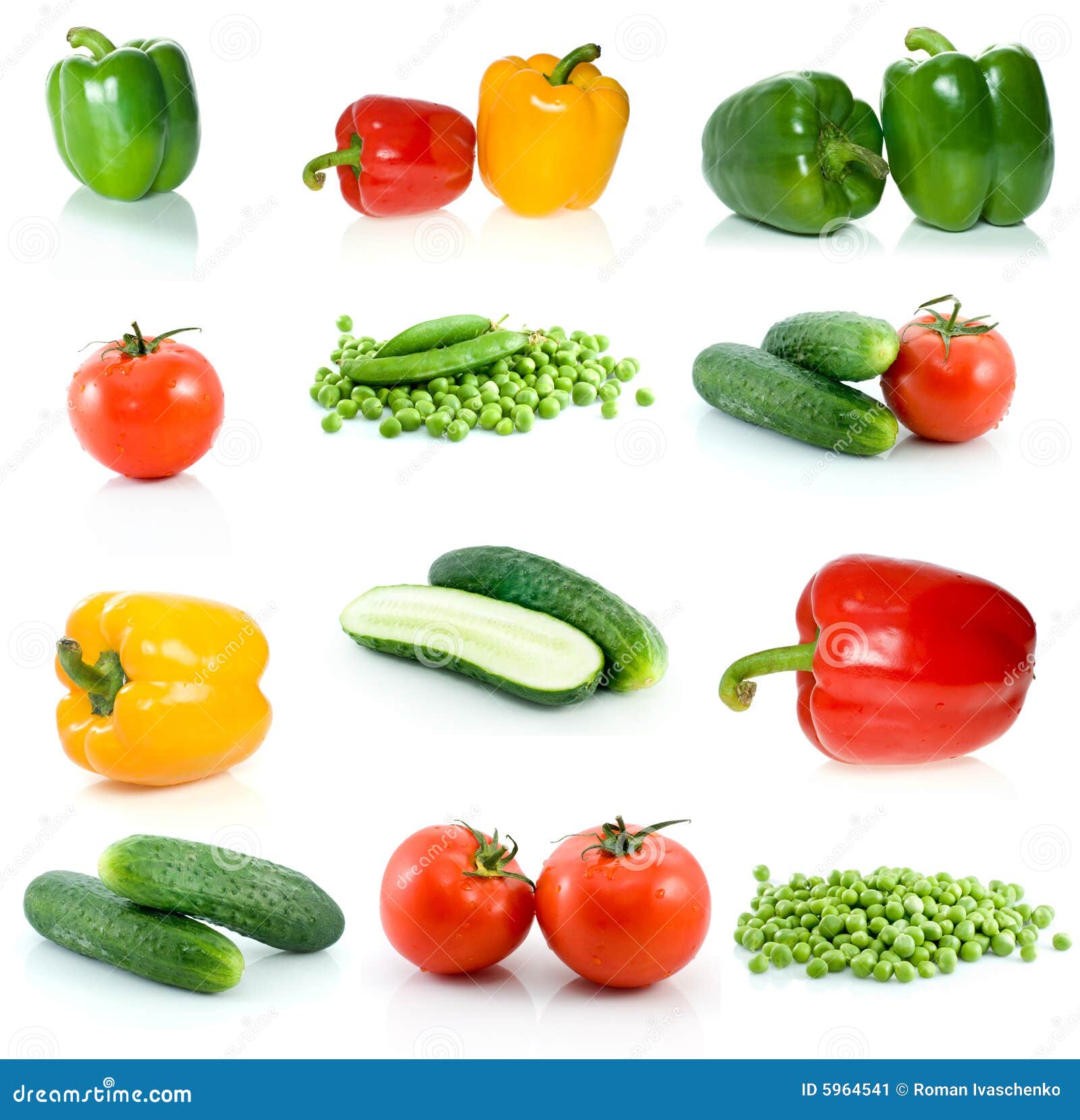 Reeks Verschillende Groenten Stock Afbeelding - Image of klok ...