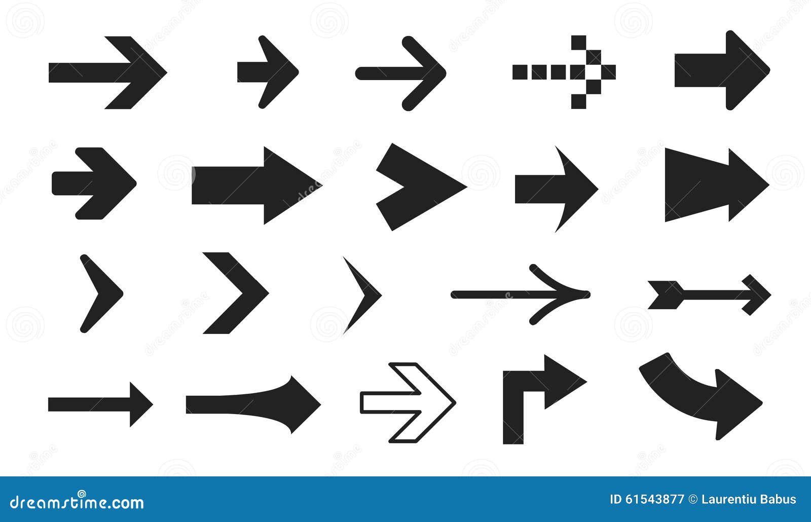 Reeks verschillende pijlen stock illustratie. Illustration of wijzen ...
