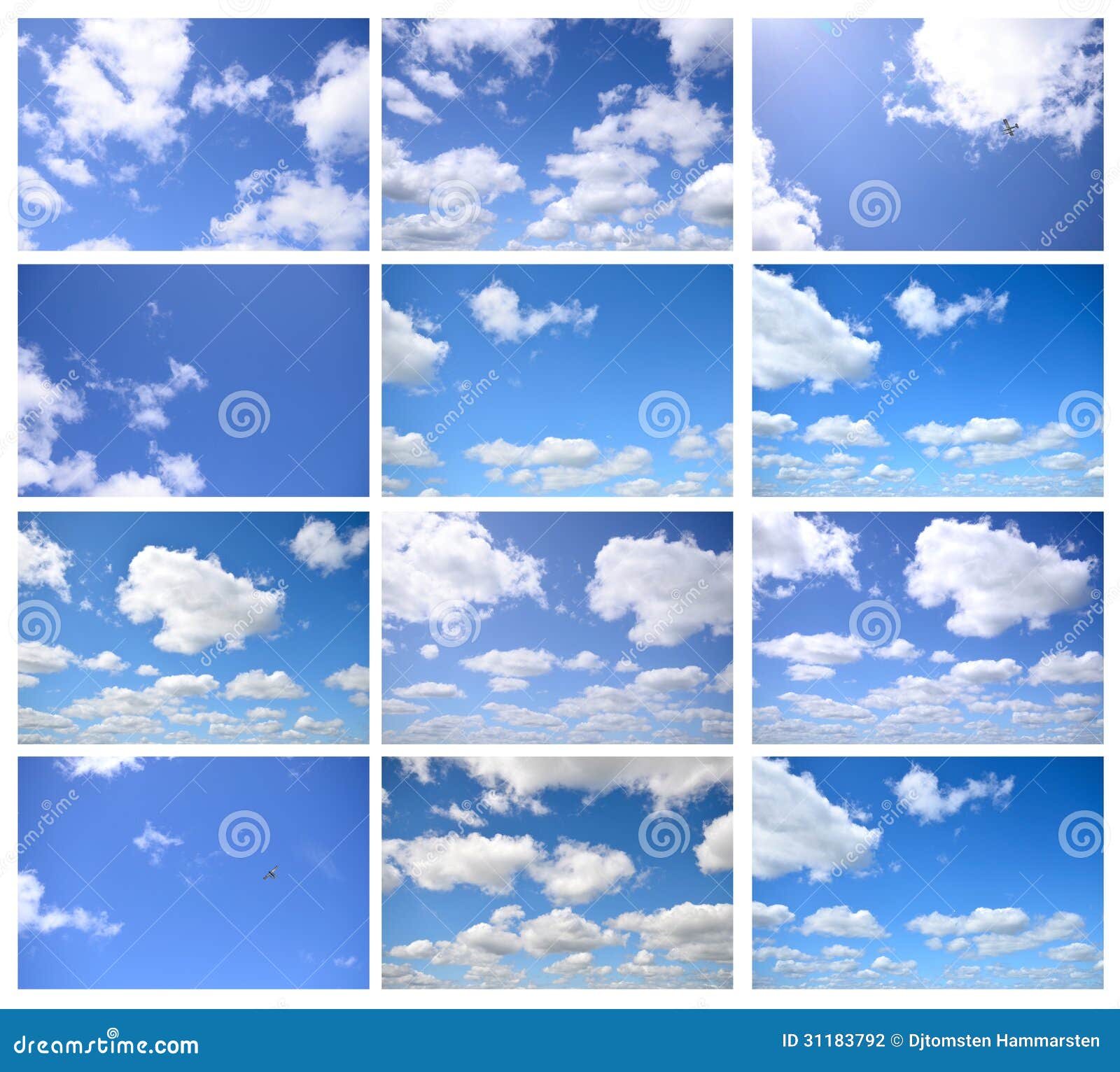 Reeks verschillende wolken stock foto. Image of zomer - 31183792