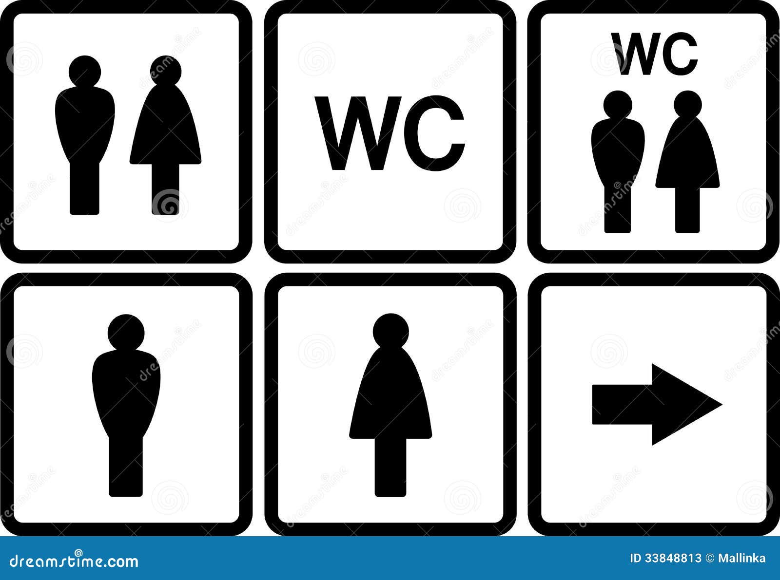 Reeks WC-pictogrammen vector illustratie. Illustration of pijl - 33848813