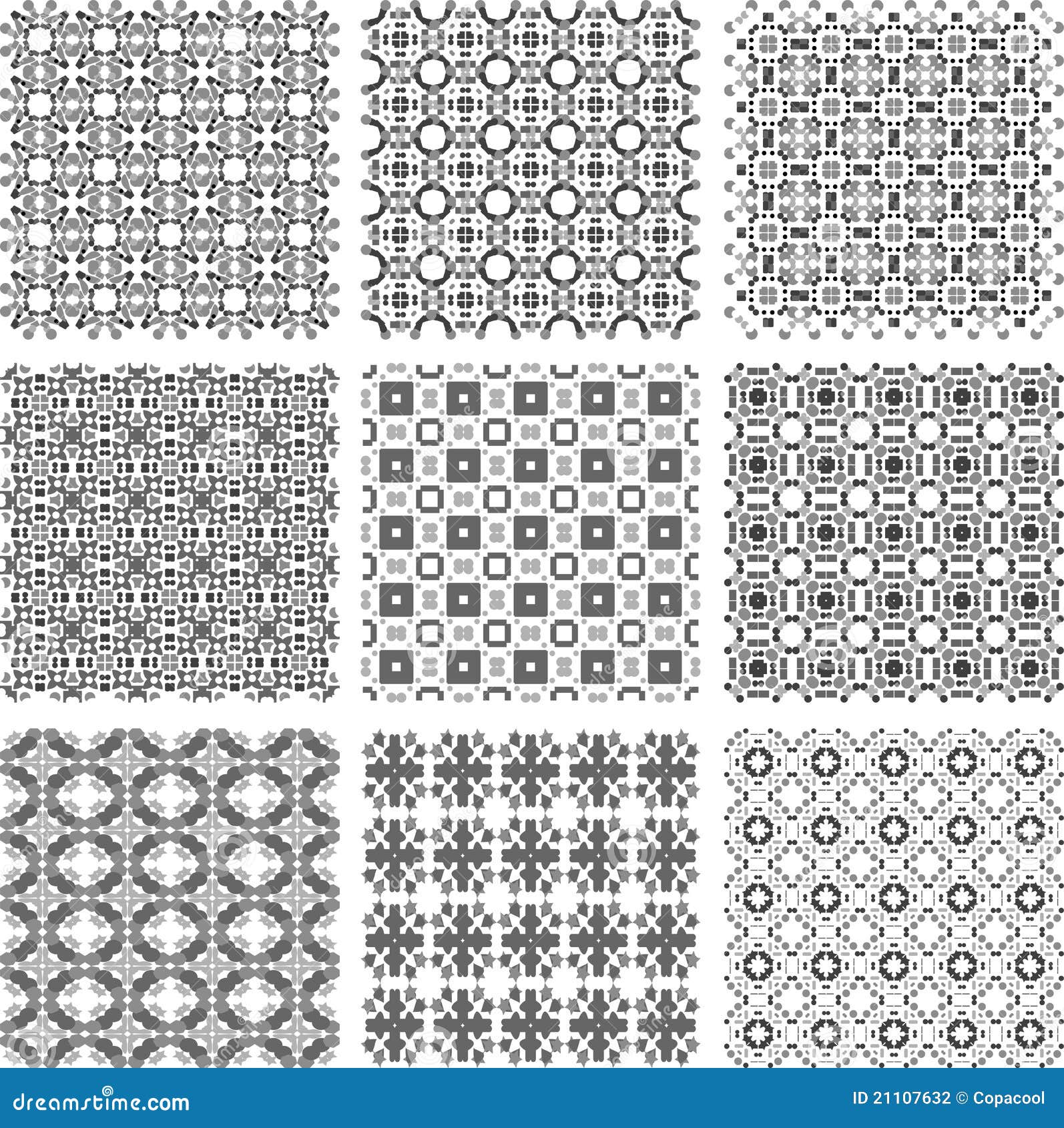 Reeks Zwart-wit Geometrische Patronen Vector Illustratie - Illustration ...