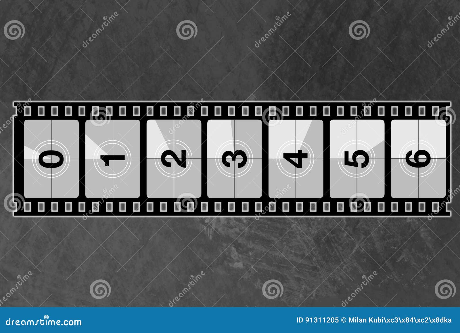 Reel film counter stock illustration. Illustration of fashioned - 91311205