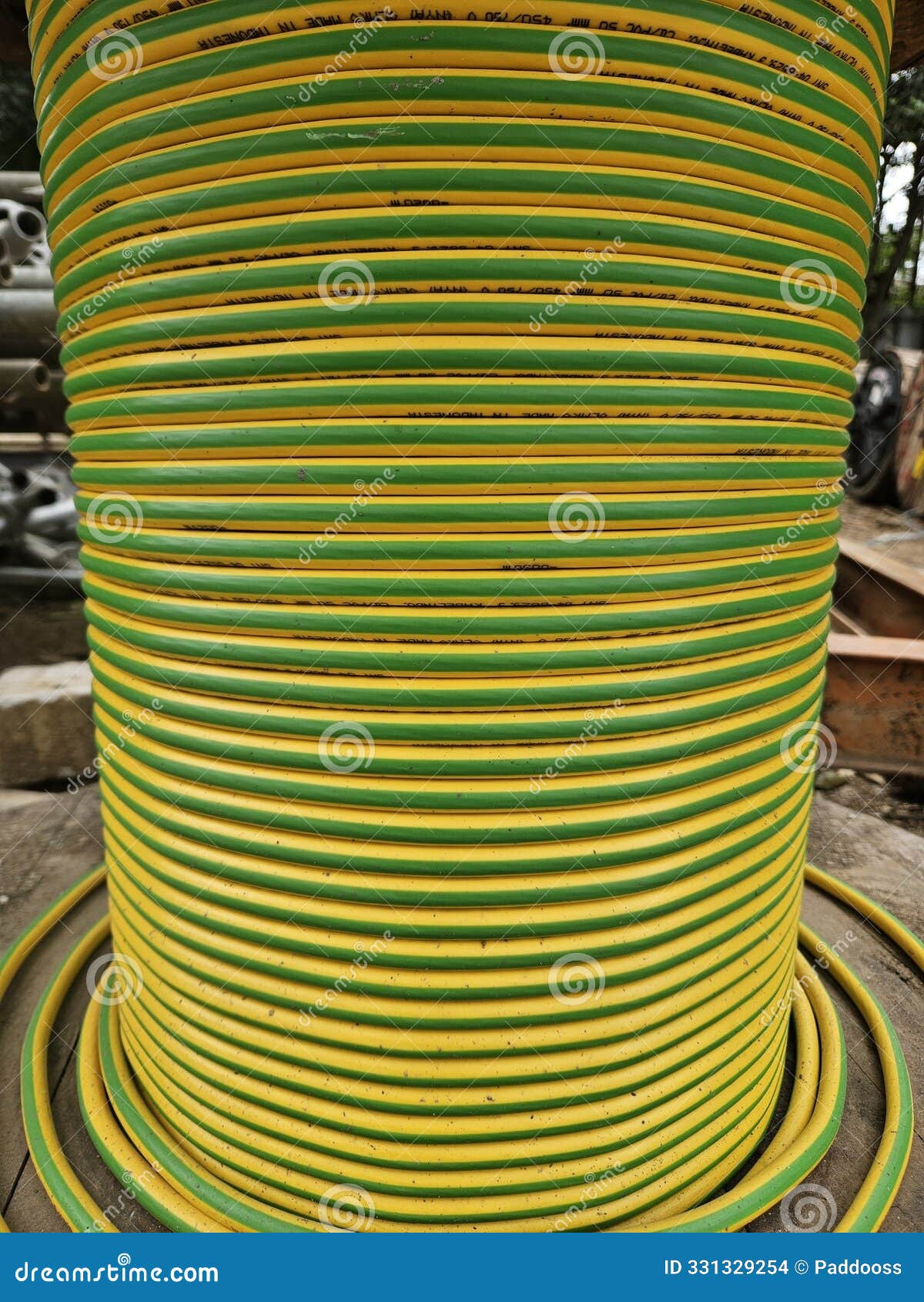 Coil of wire for grounding stock photo. Image of energy - 331329254