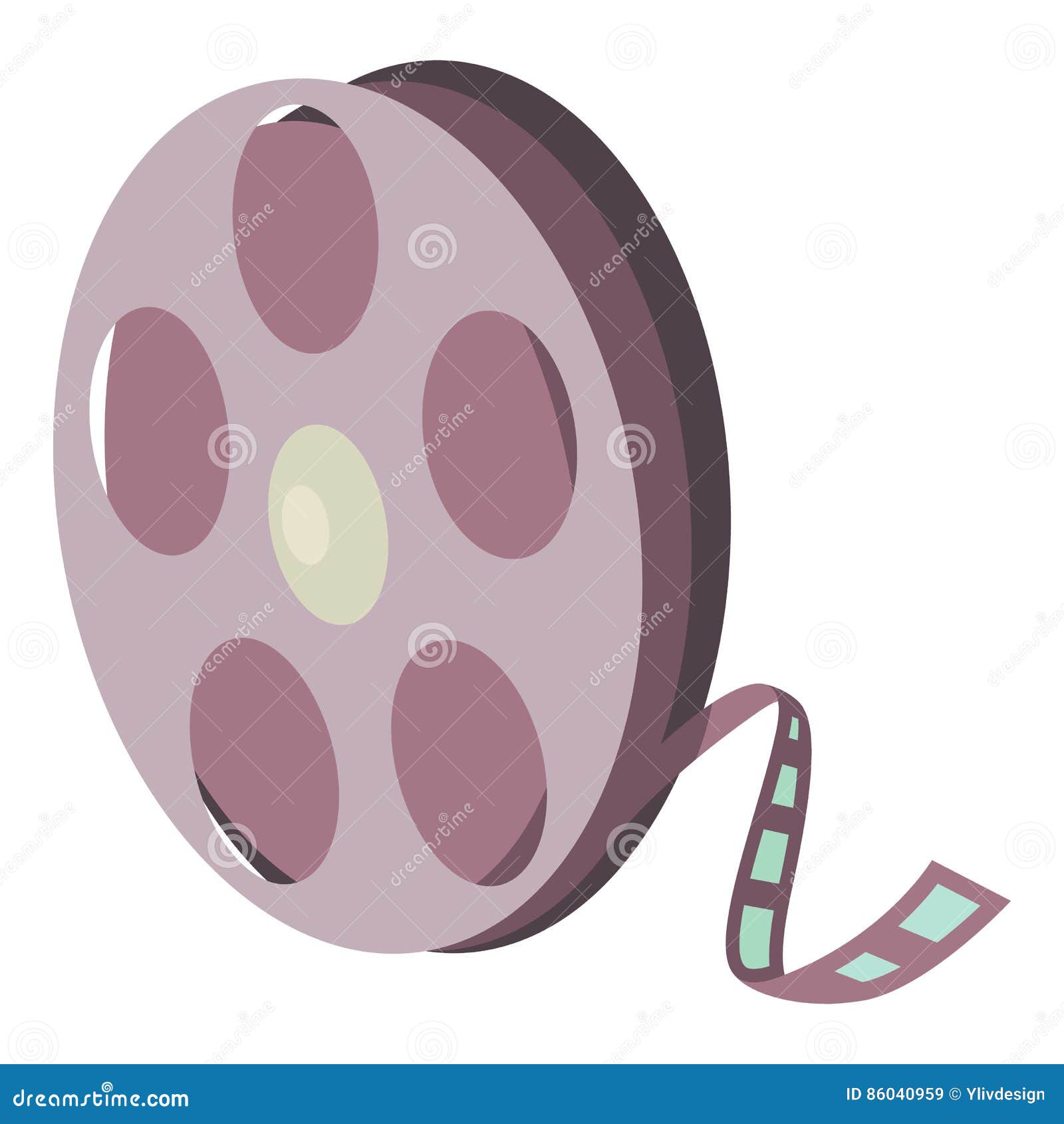 Reel icon, cartoon style stock vector. Illustration of movie - 86040959