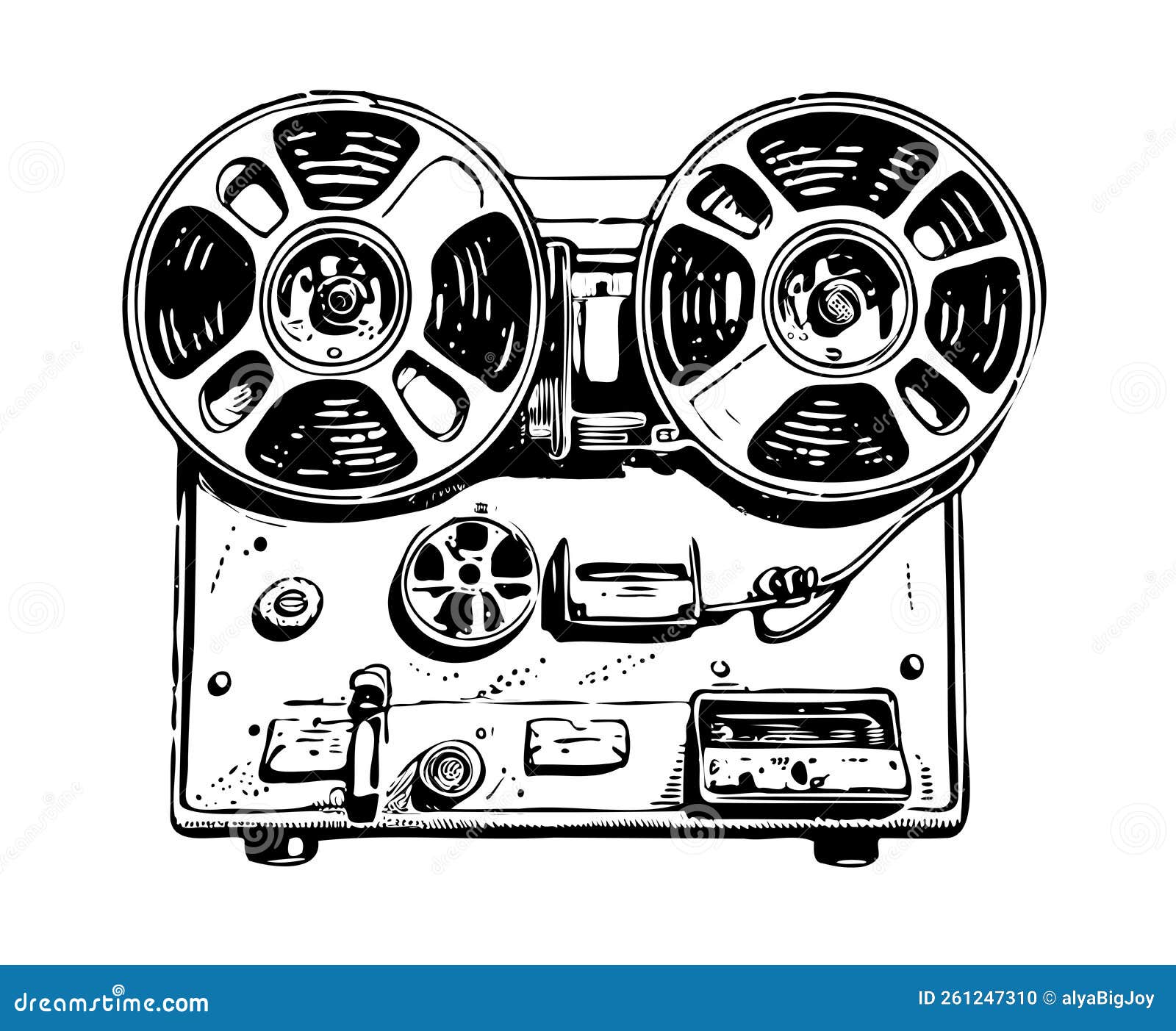 Reel Reel Tape Recorder Retro Style Sketch Hand Drawn Music Concept ... Reel Reel Tape Recorder Retro Style Sketch Hand Drawn Music Concept ...