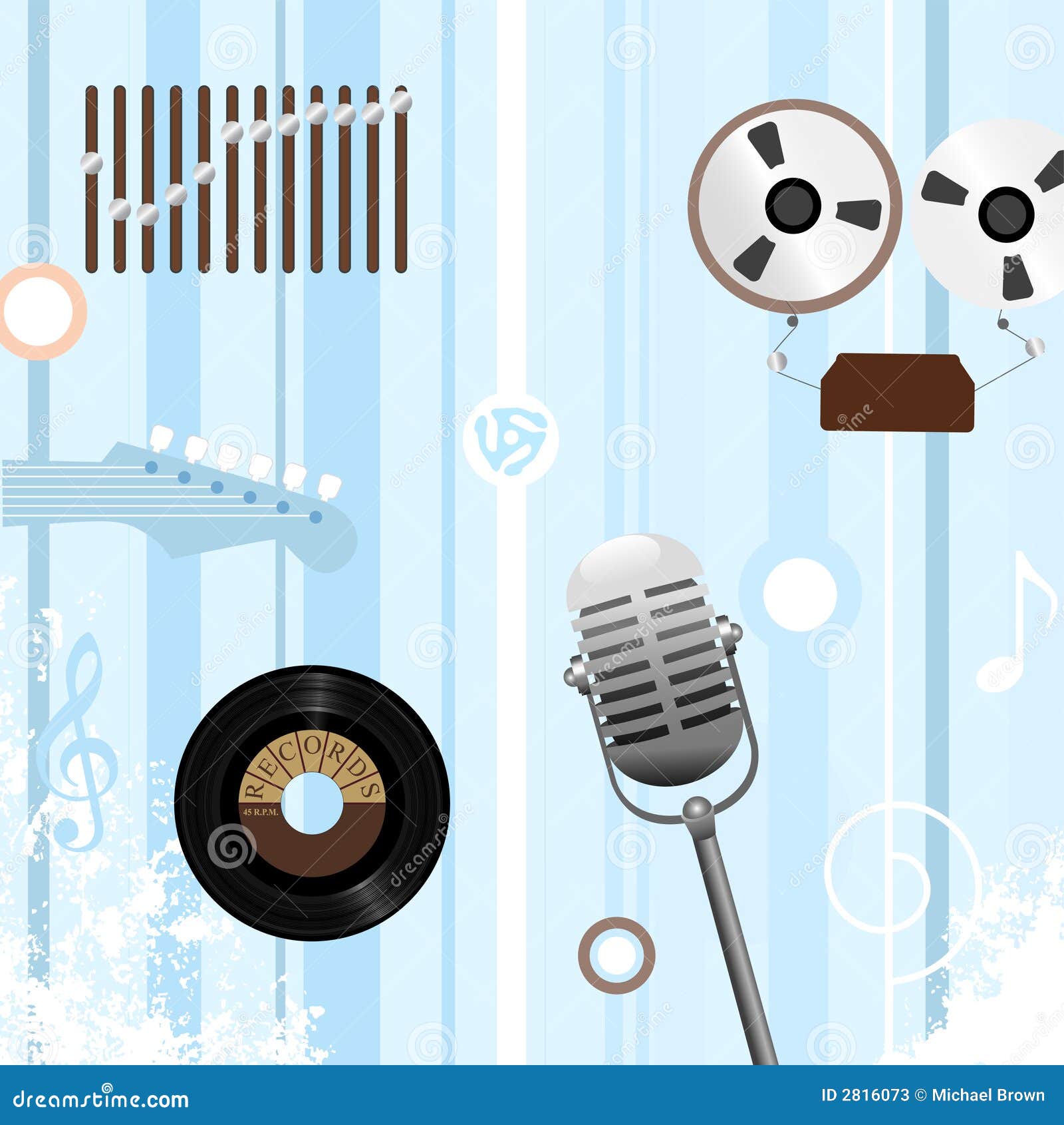 Reel To Record Retro Music Bkg Stock Vector - Illustration of audio ...