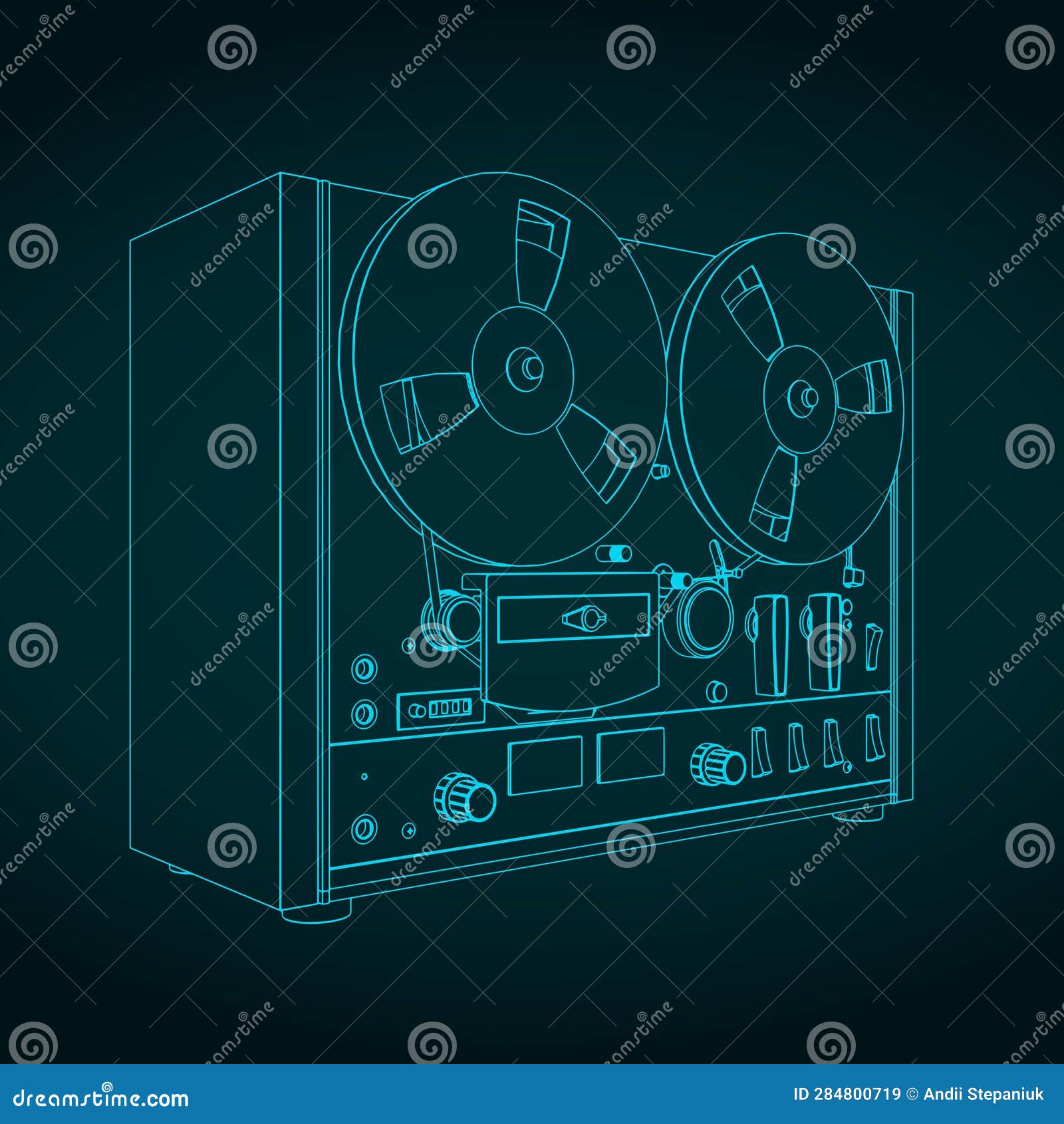 Reel To Reel Tape Recorder Sketch Stock Vector - Illustration of reel ...