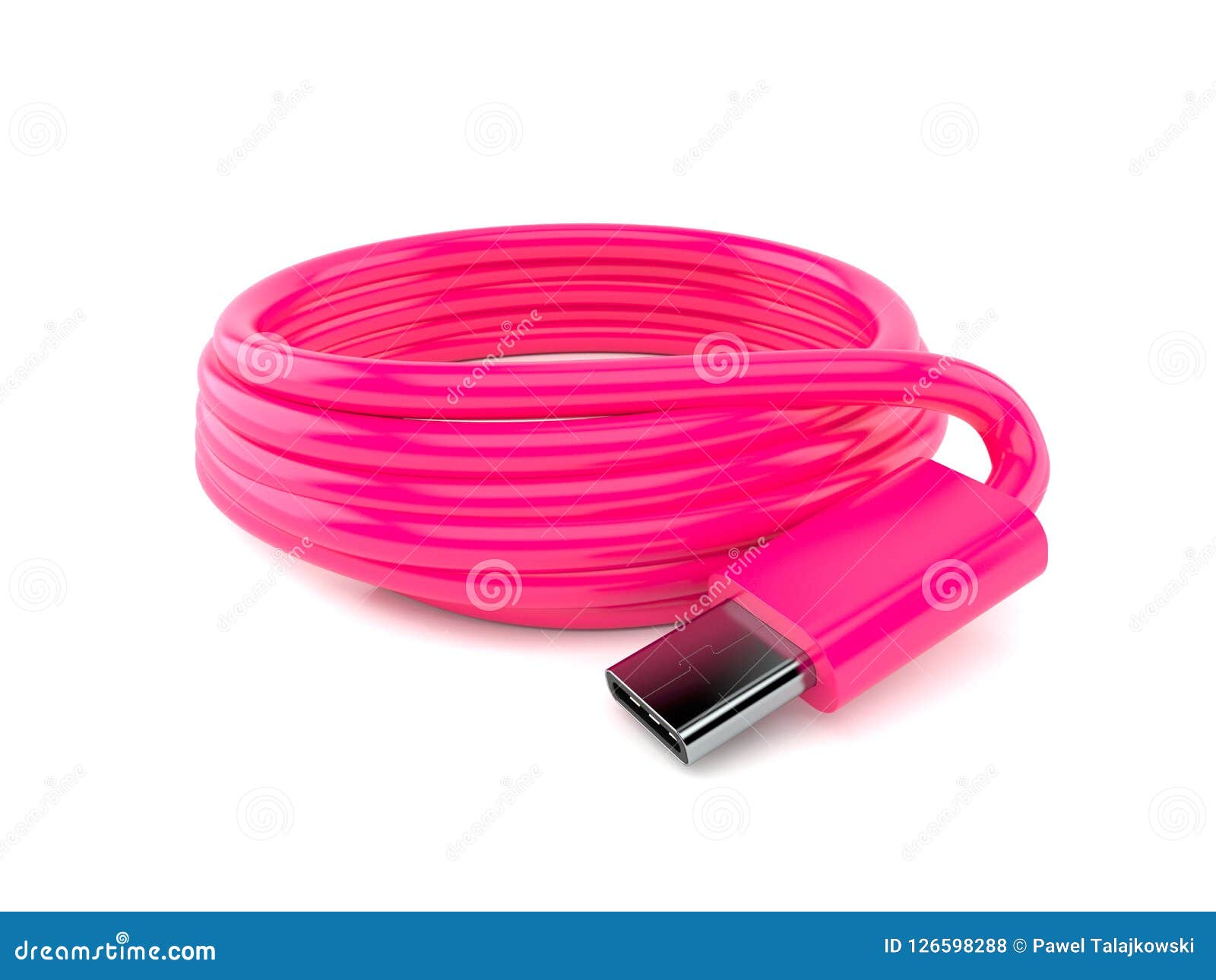Reel of USB-C cable stock illustration. Illustration of connect - 126598288